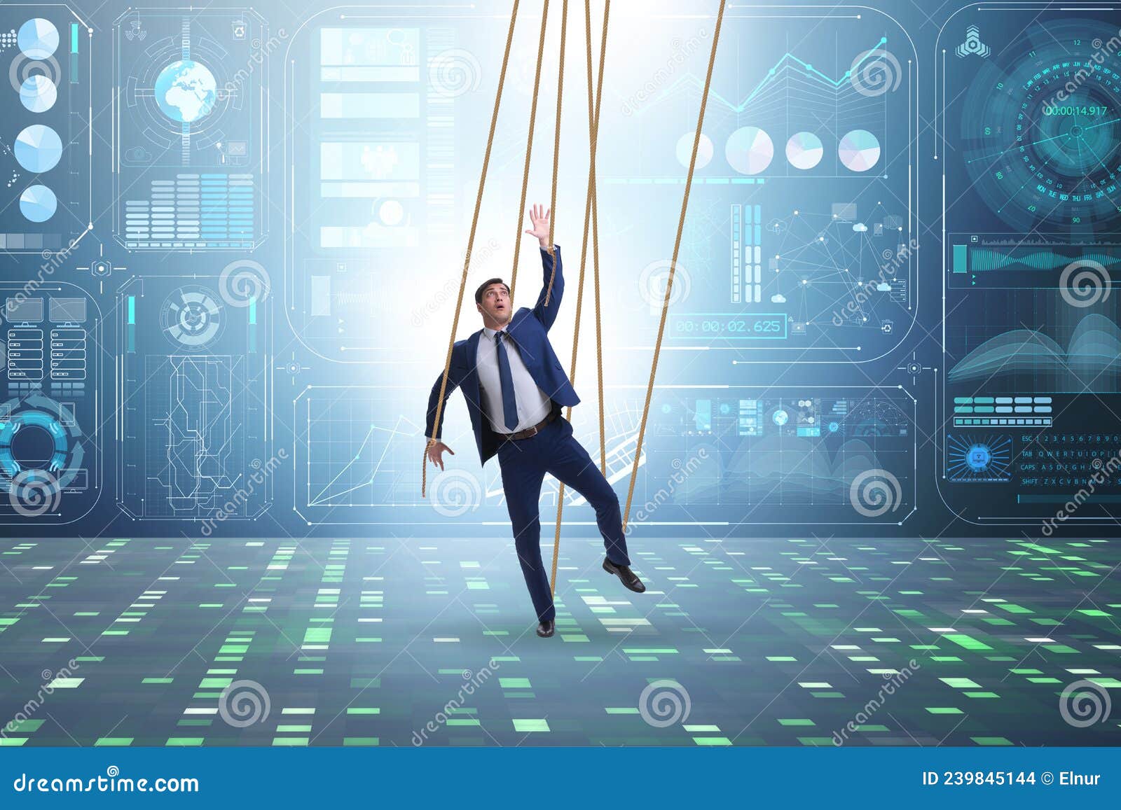 Businessman Puppet Being Manipulated by Ropes Stock Photo - Image of ...