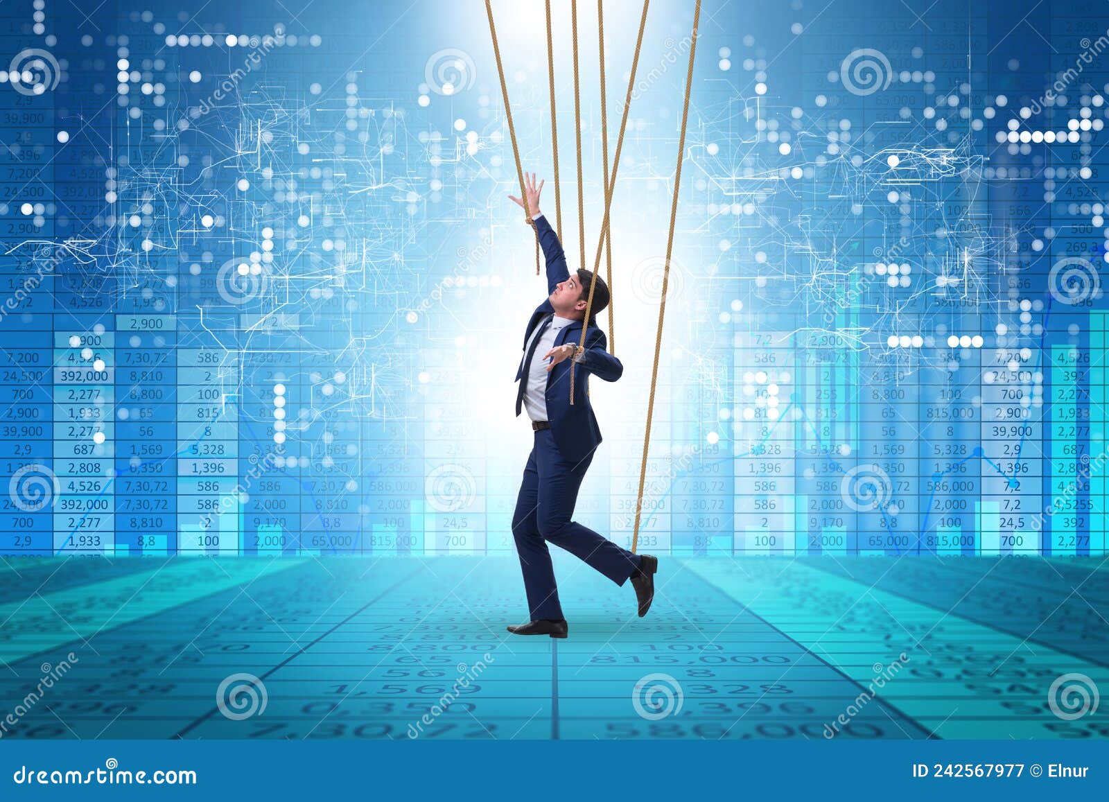 Businessman Puppet Being Manipulated by Ropes Stock Image - Image of ...