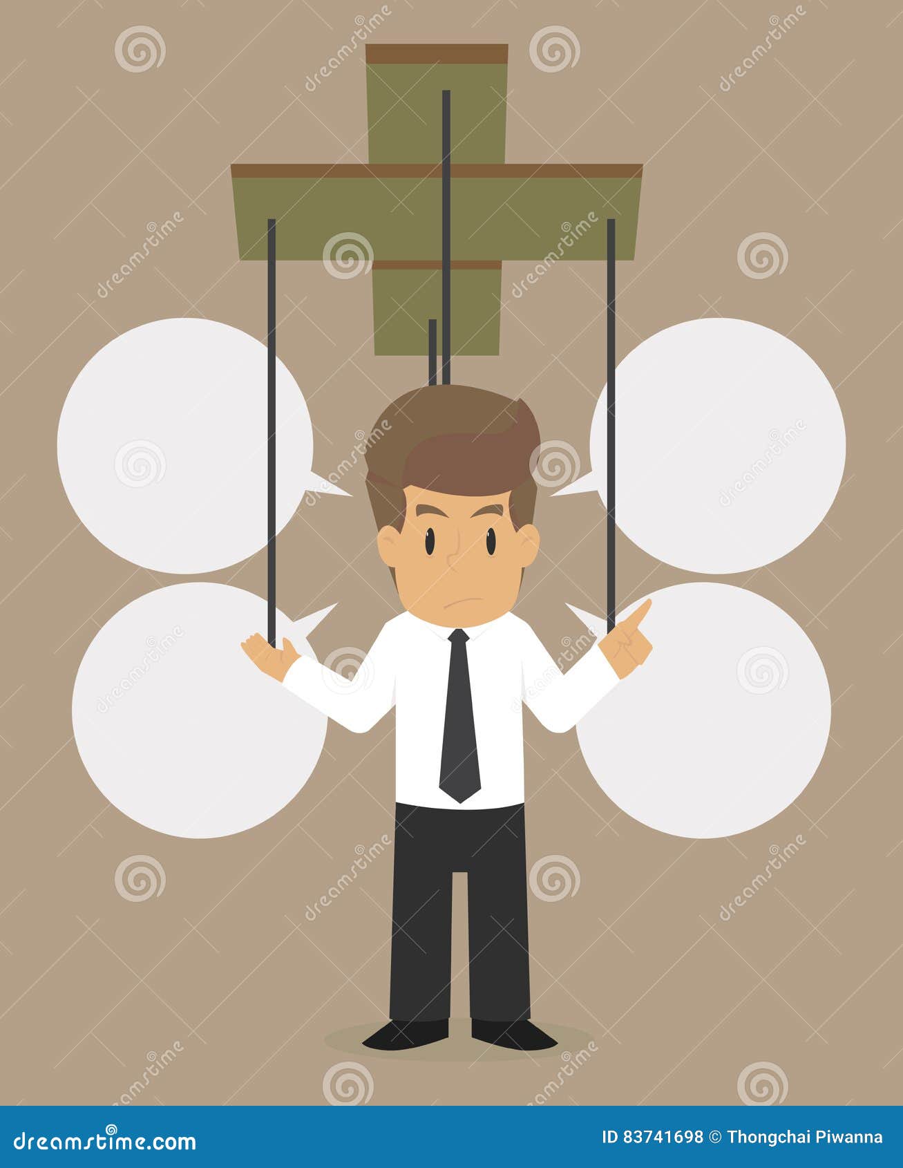 Businessman Puppet. Human Puppets Control, Puppeteer Hands Man ...