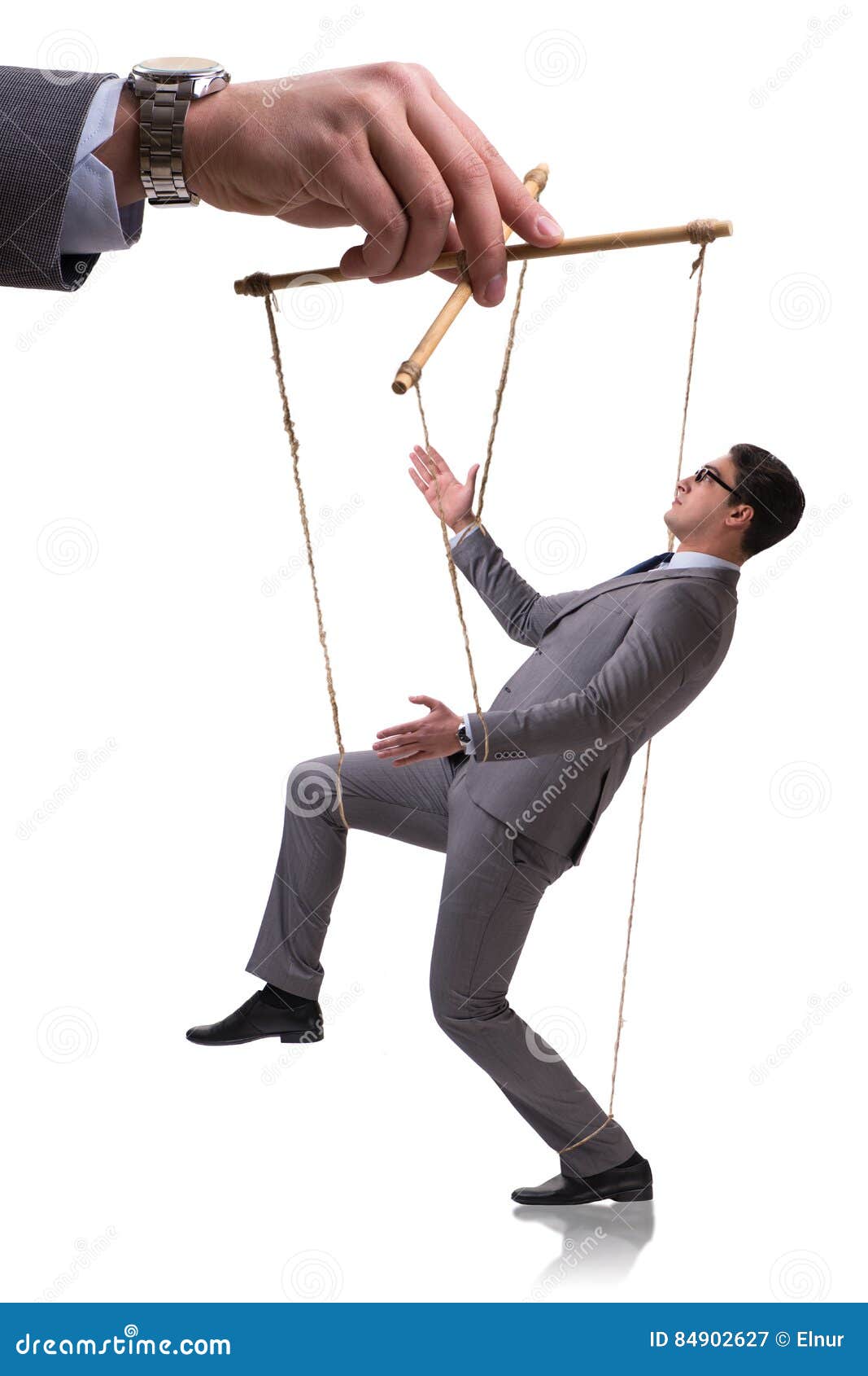 The Businessman Puppet Isolated on White Background Stock Image - Image ...