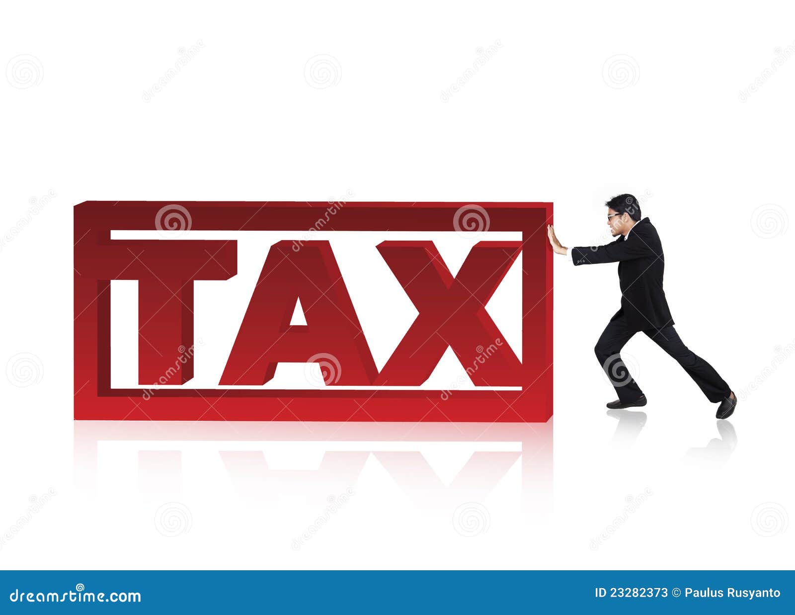 Businessman Push a Tax Sign Stock Image - Image of entrepreneur ...