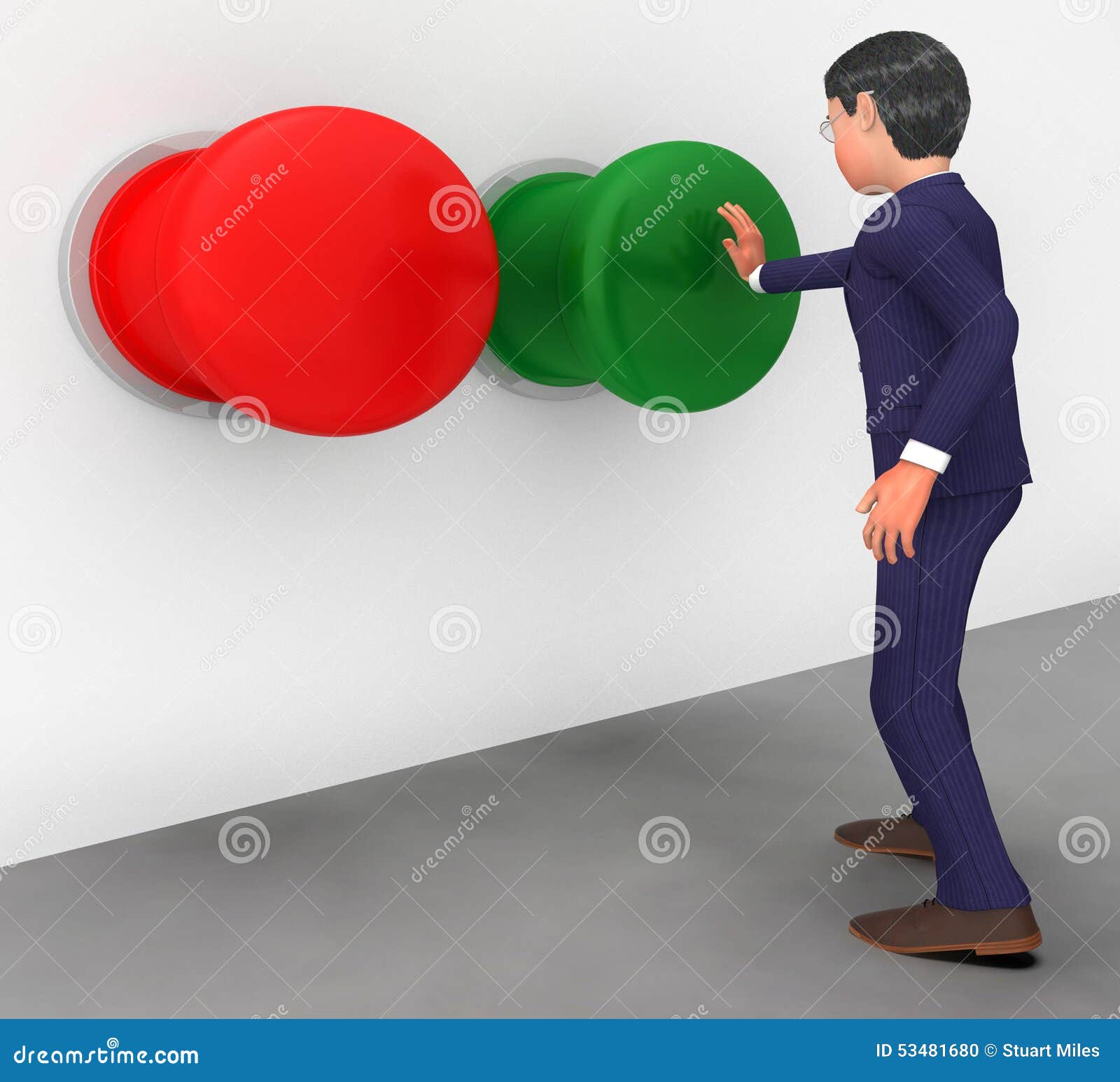 Businessman Pushes Button Shows Get Going and Activate Stock ... Businessman Pushes Button Shows Get Going and Activate Stock ...