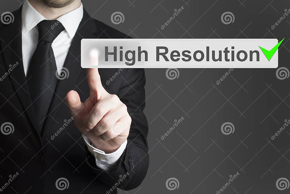 Businessman Pushing Button High Resolution Stock Photo - Image of ...
