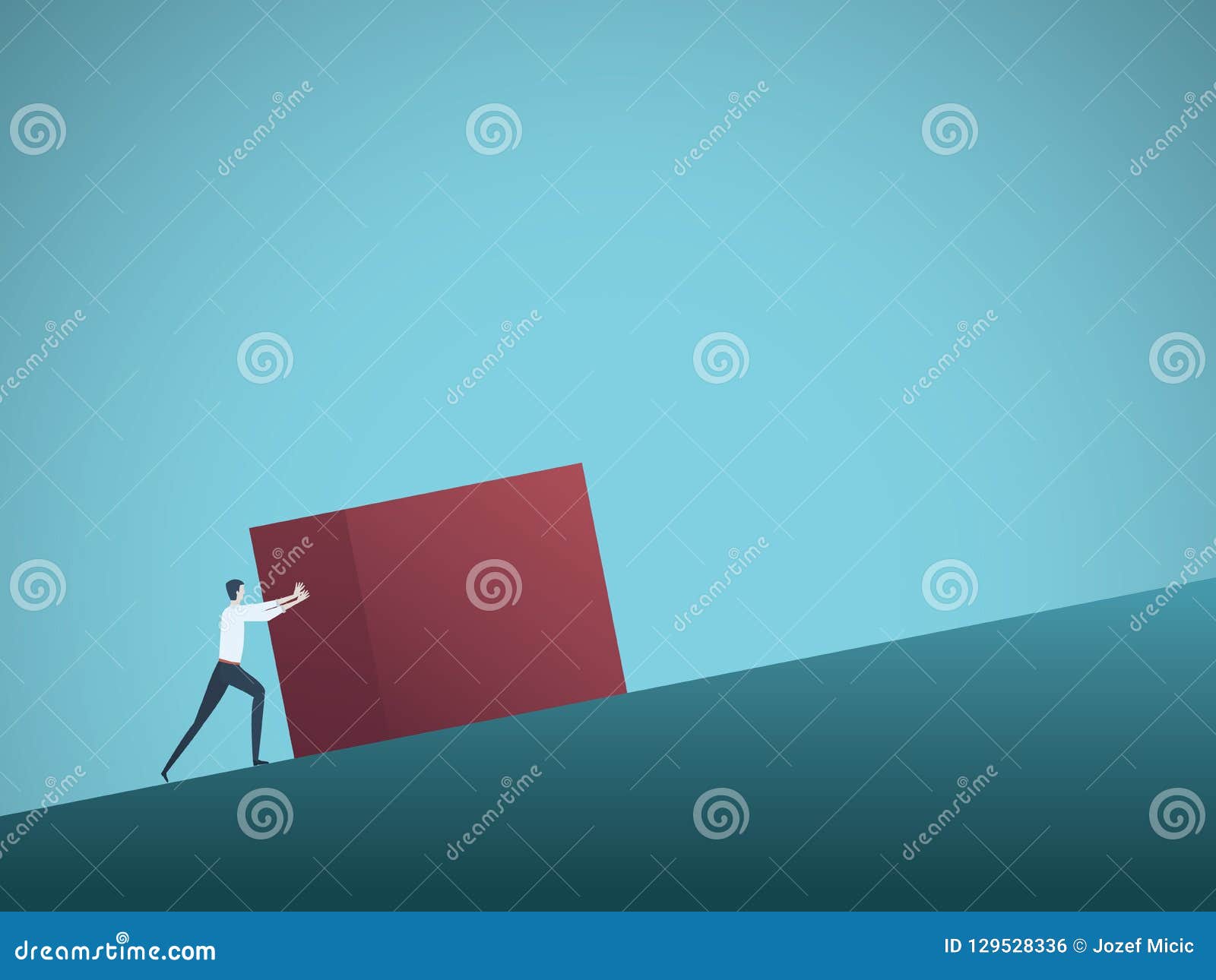 3d Man Pushing Challenge Word Royalty-Free Illustration | CartoonDealer ...