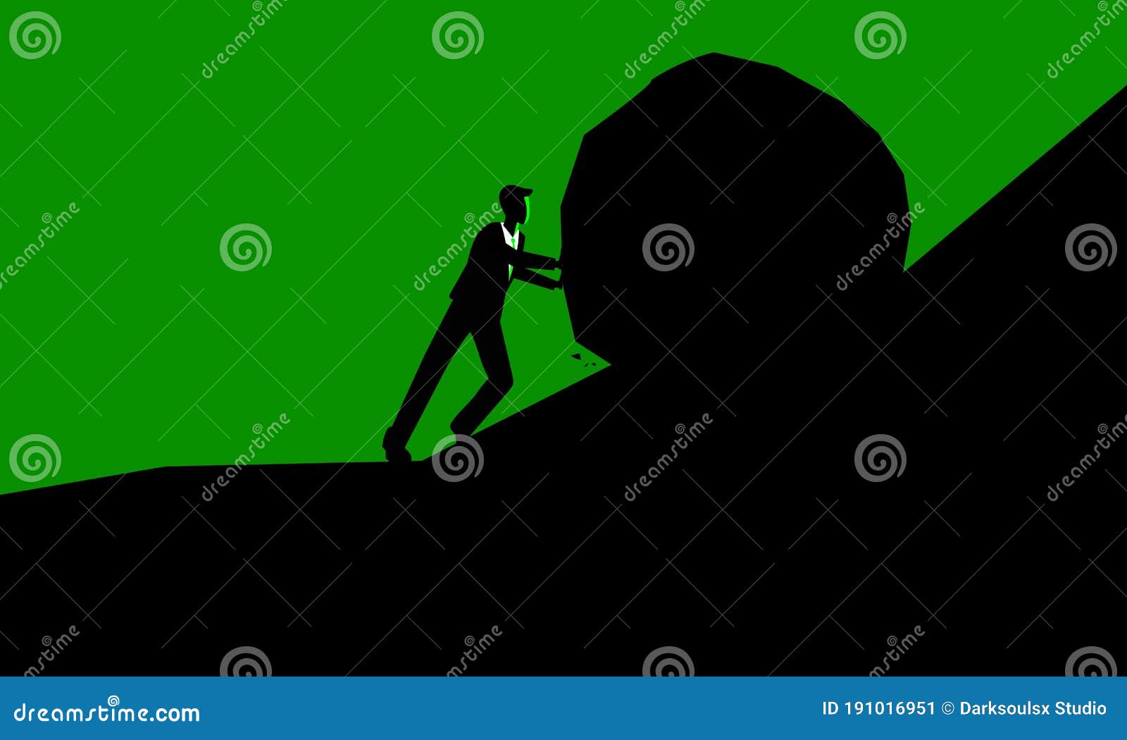 Businessman Pushing Large Stone Uphill Stock Vector - Illustration of ... Businessman Pushing Large Stone Uphill Stock Vector - Illustration of ...