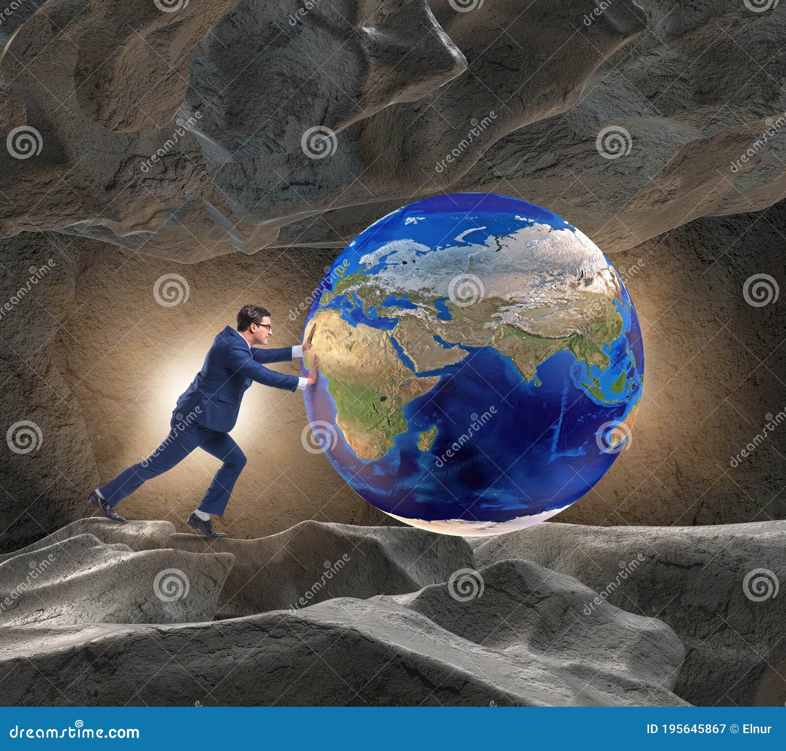 3d Man Pushing Challenge Word Royalty-Free Illustration | CartoonDealer ...