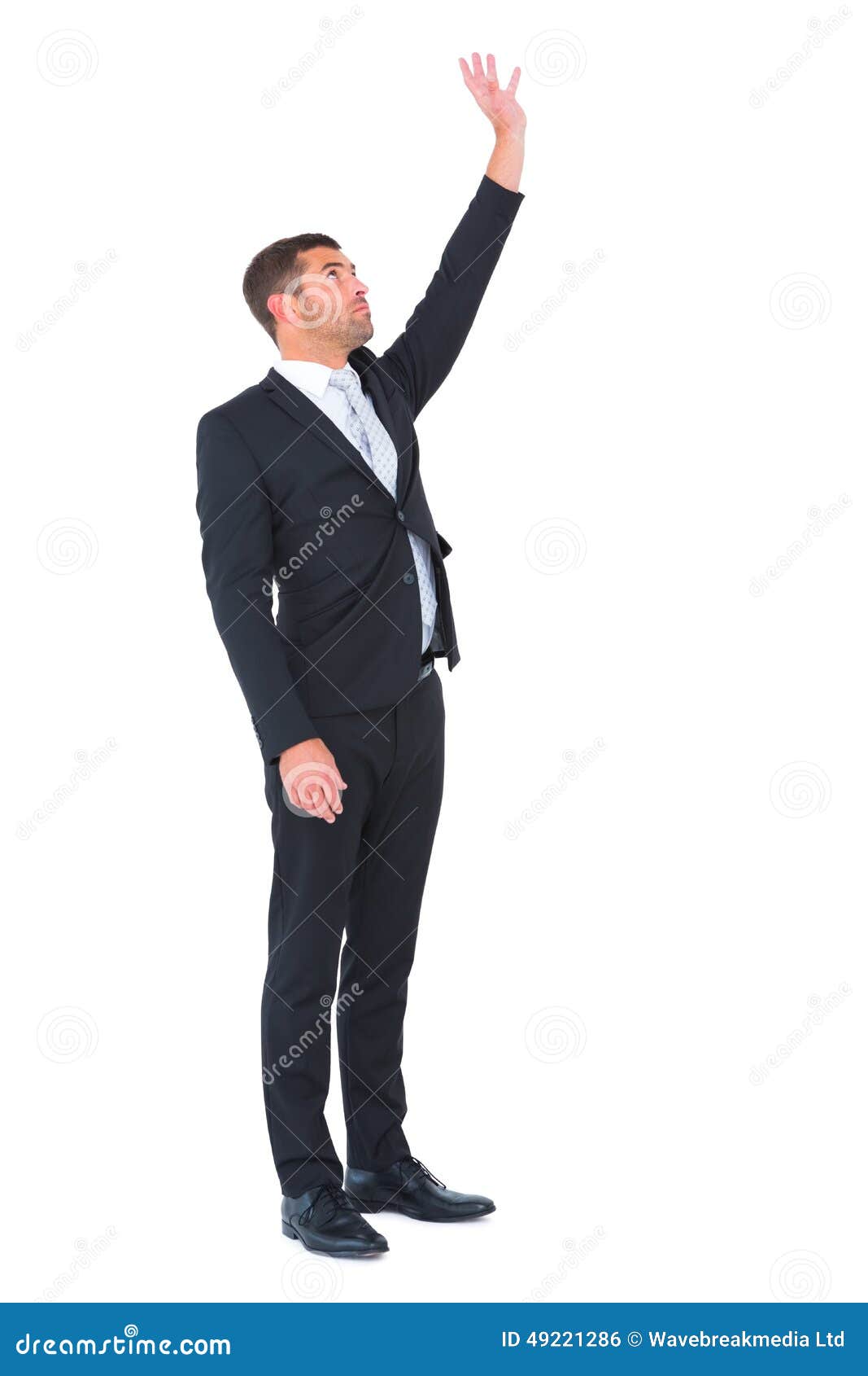 Businessman Put His Hand Up Stock Photo - Image of jacket, classy: 49221286