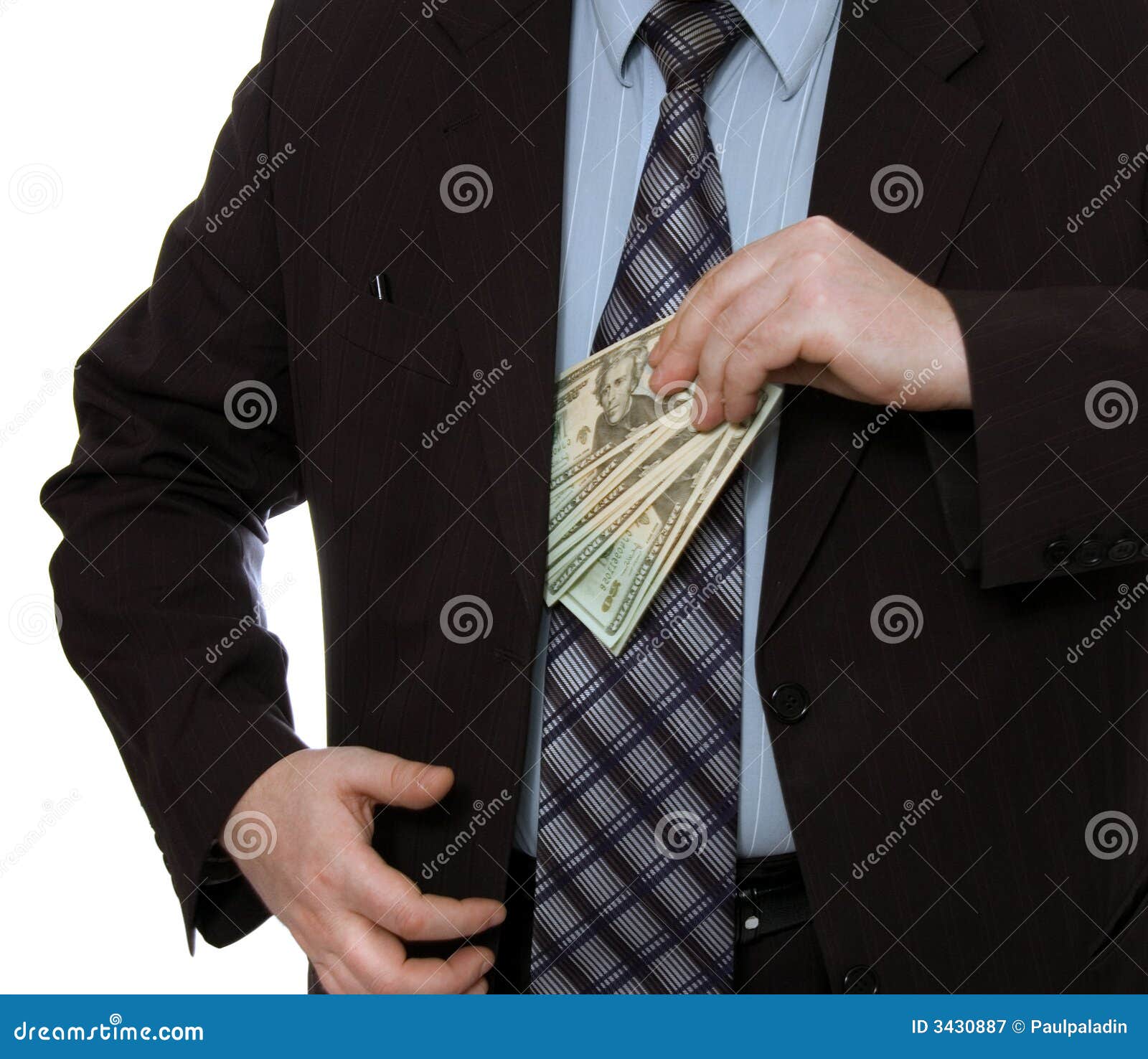 Businessman Put Money into Poc Stock Image - Image of bill, bank: 3430887