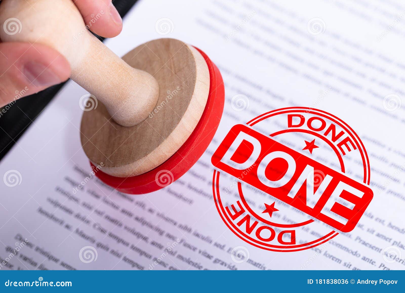 Businessman Putting Done Stamp on Document Stock Photo - Image of ...