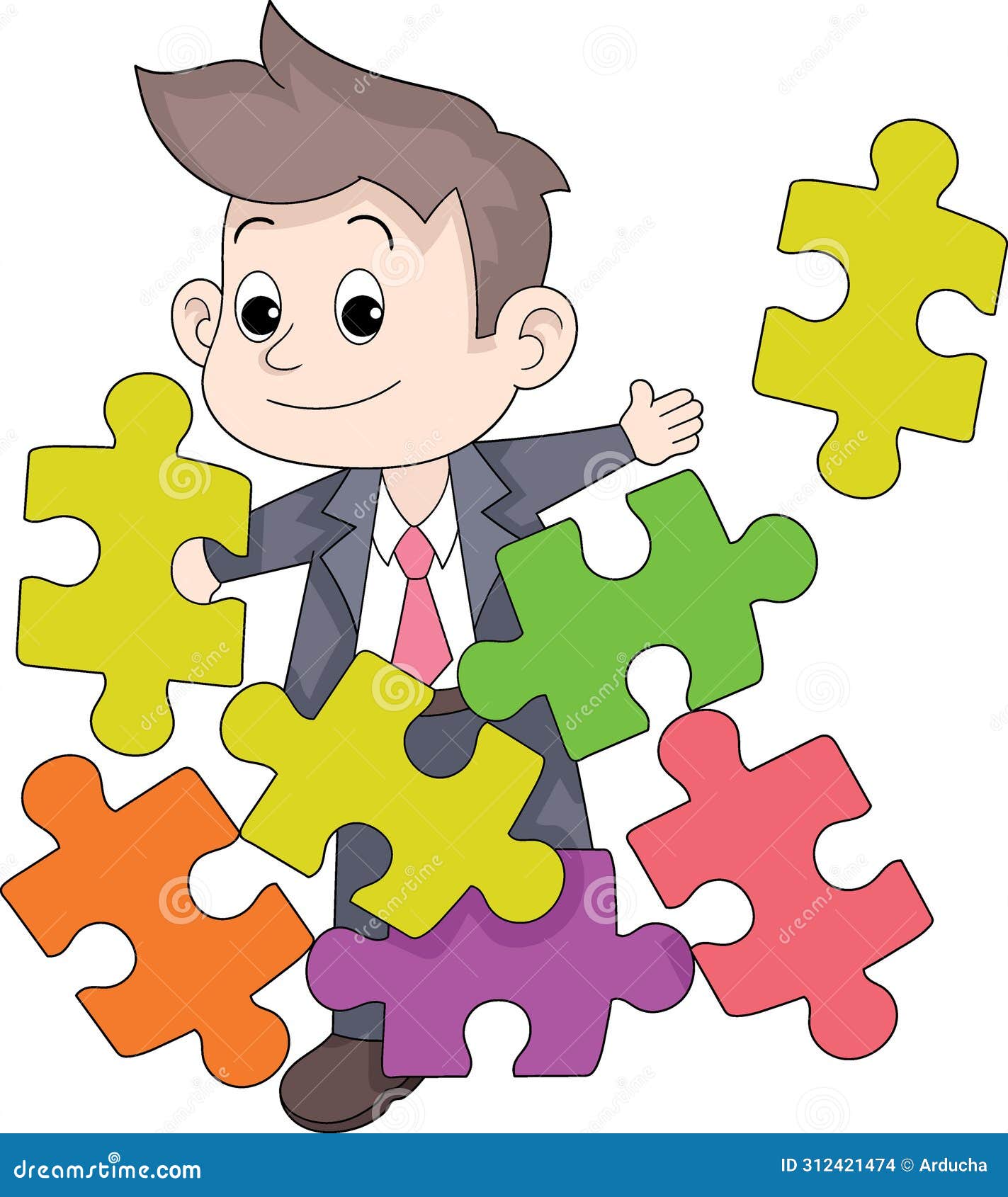 Businessman is Putting Together a Puzzle, Problem Solving Business ...