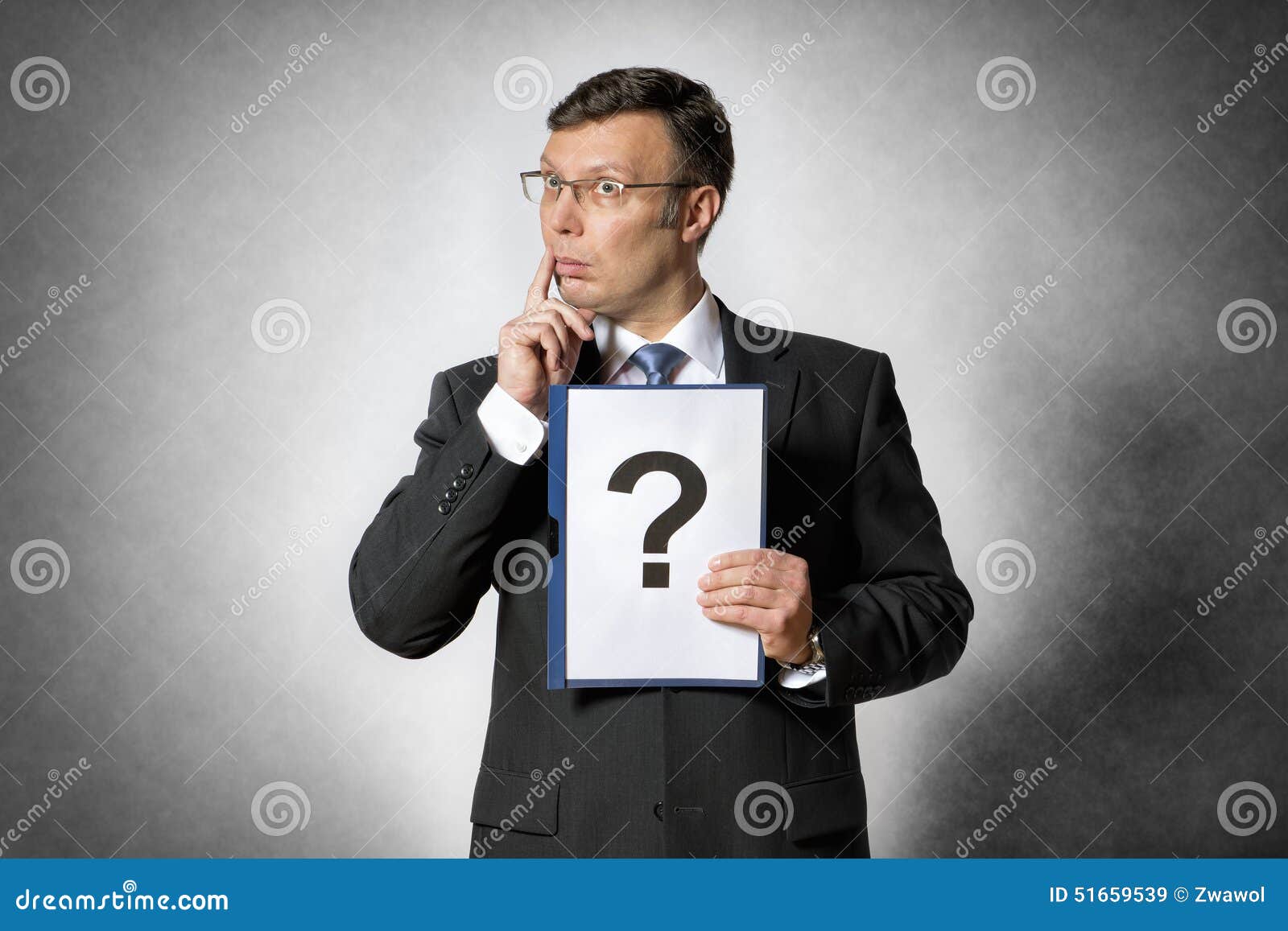 Businessman with Question Mark Stock Image - Image of deal, male: 51659539