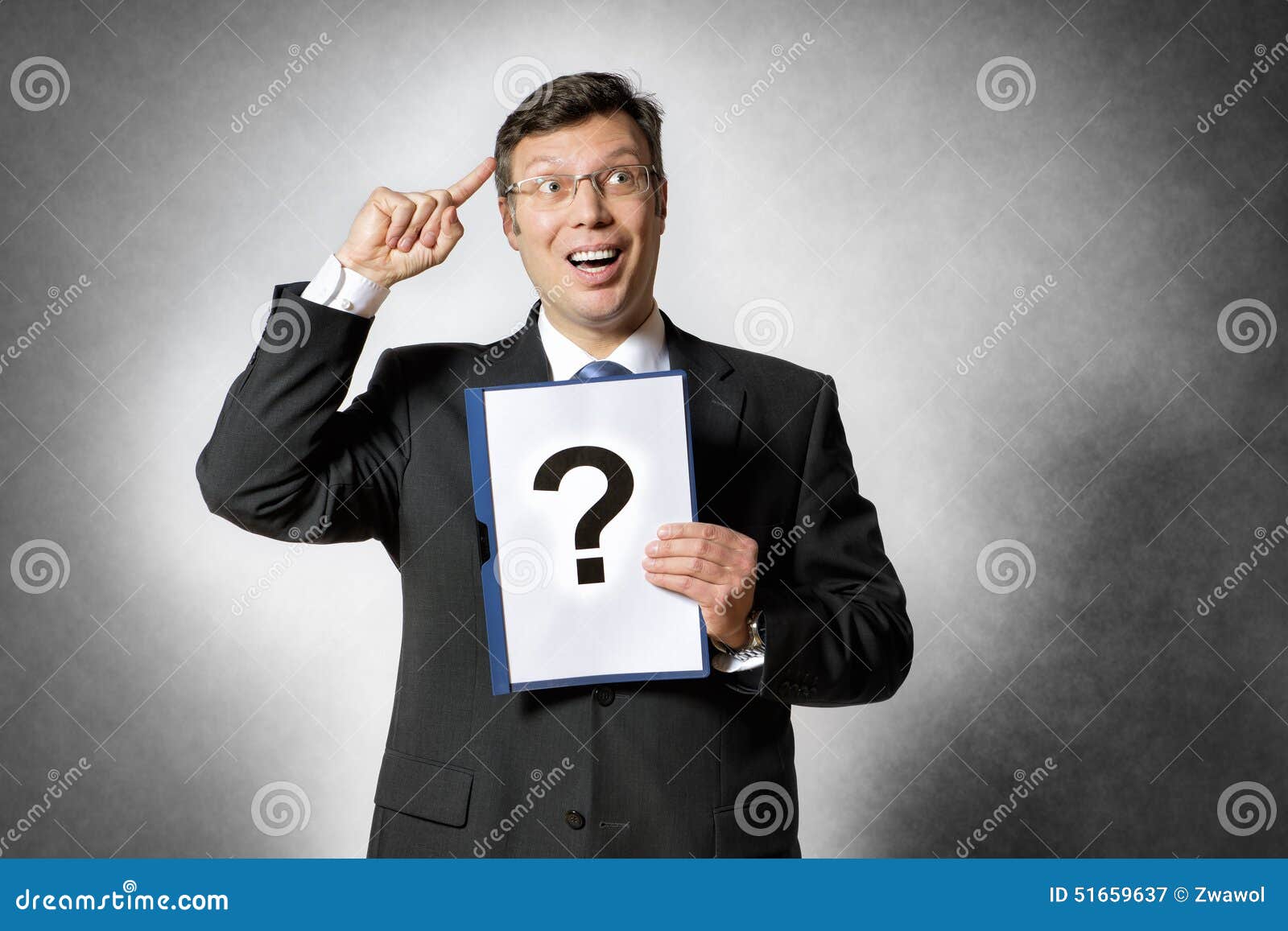 Businessman with Question Mark Stock Image - Image of looking, banking ...