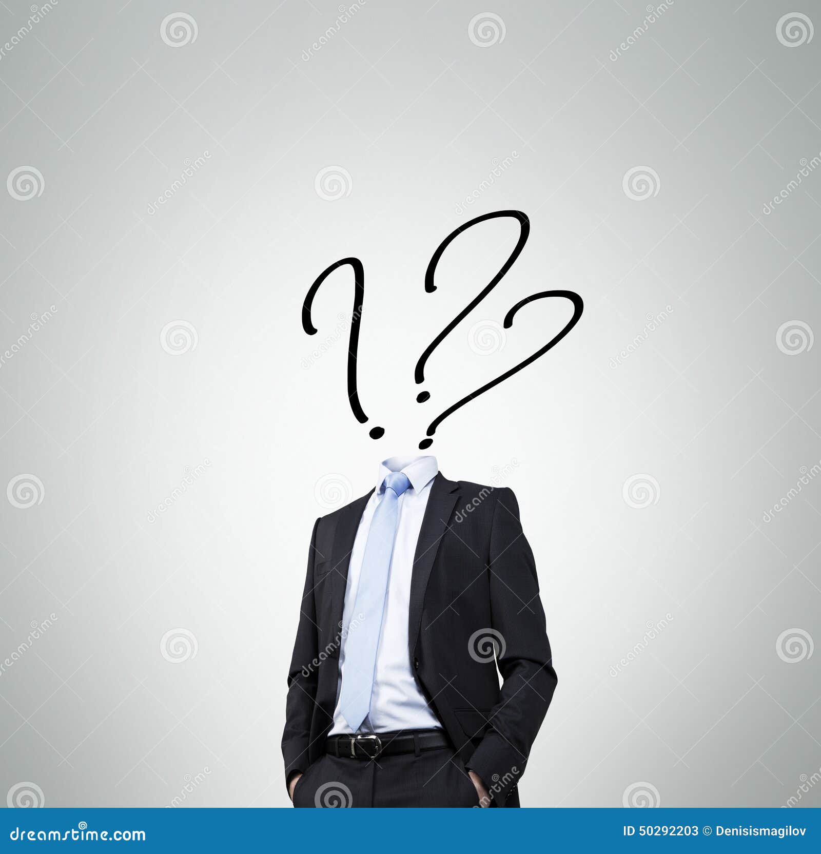 Businessman with a Question Mark Stock Image - Image of dreaming ...