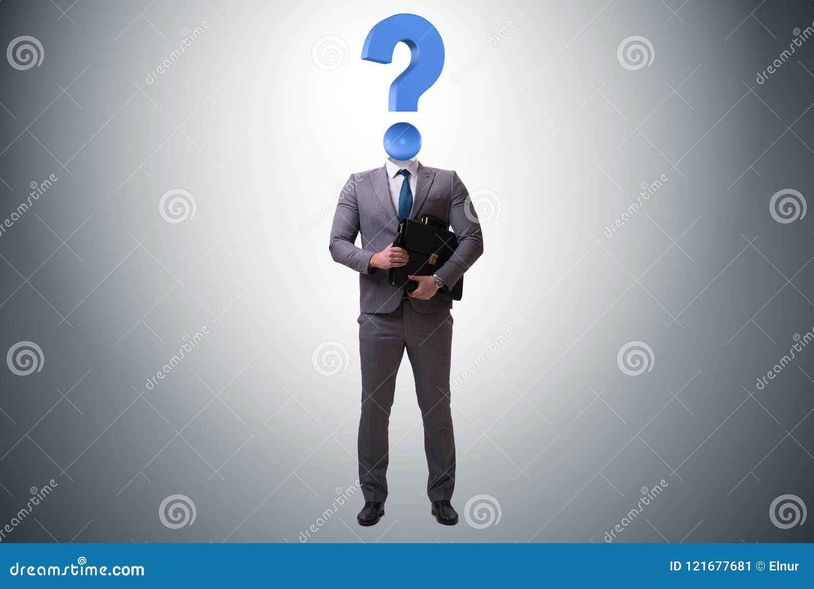 The Businessman with Question Mark instead of Head Stock Image - Image ...