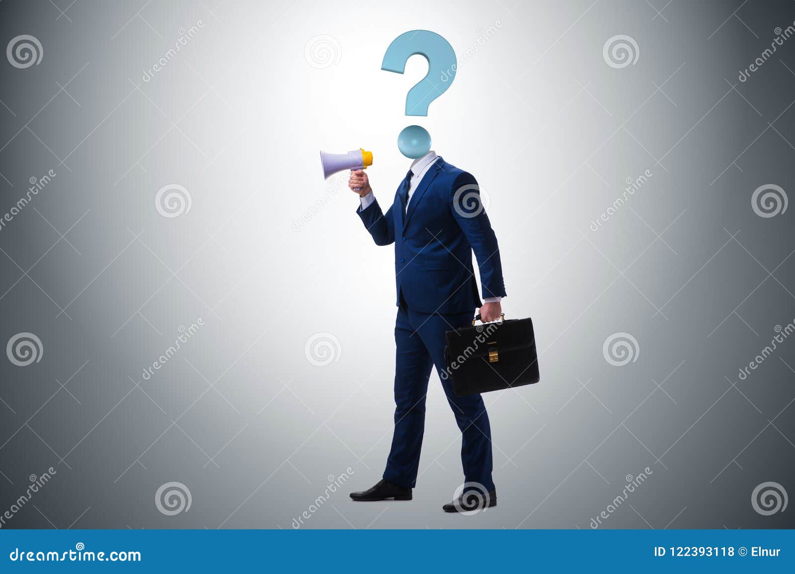 The Businessman with Question Mark instead of Head Stock Photo - Image ...