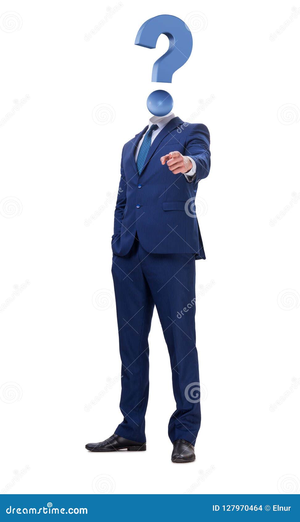 Businessman with Question Mark instead of His Head Stock Photo - Image ...