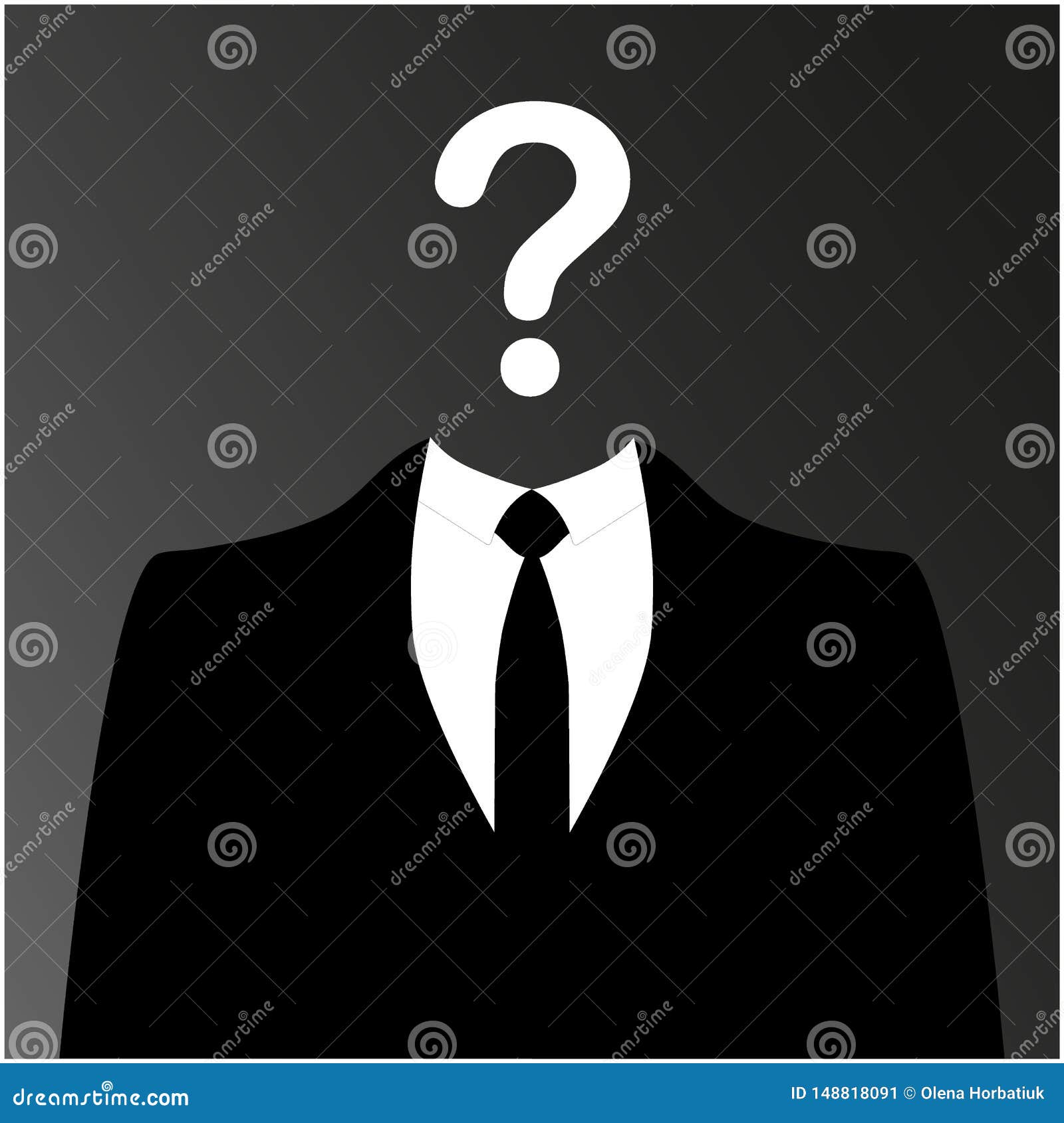 Businessman with Question Mark Head EPS10 Stock Vector - Illustration ...