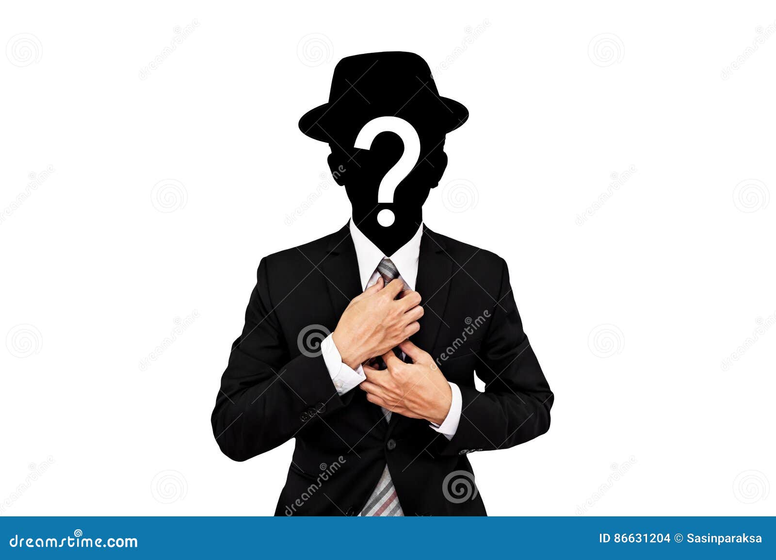 Businessman with Question Mark on Head, Isolated on White Background ...