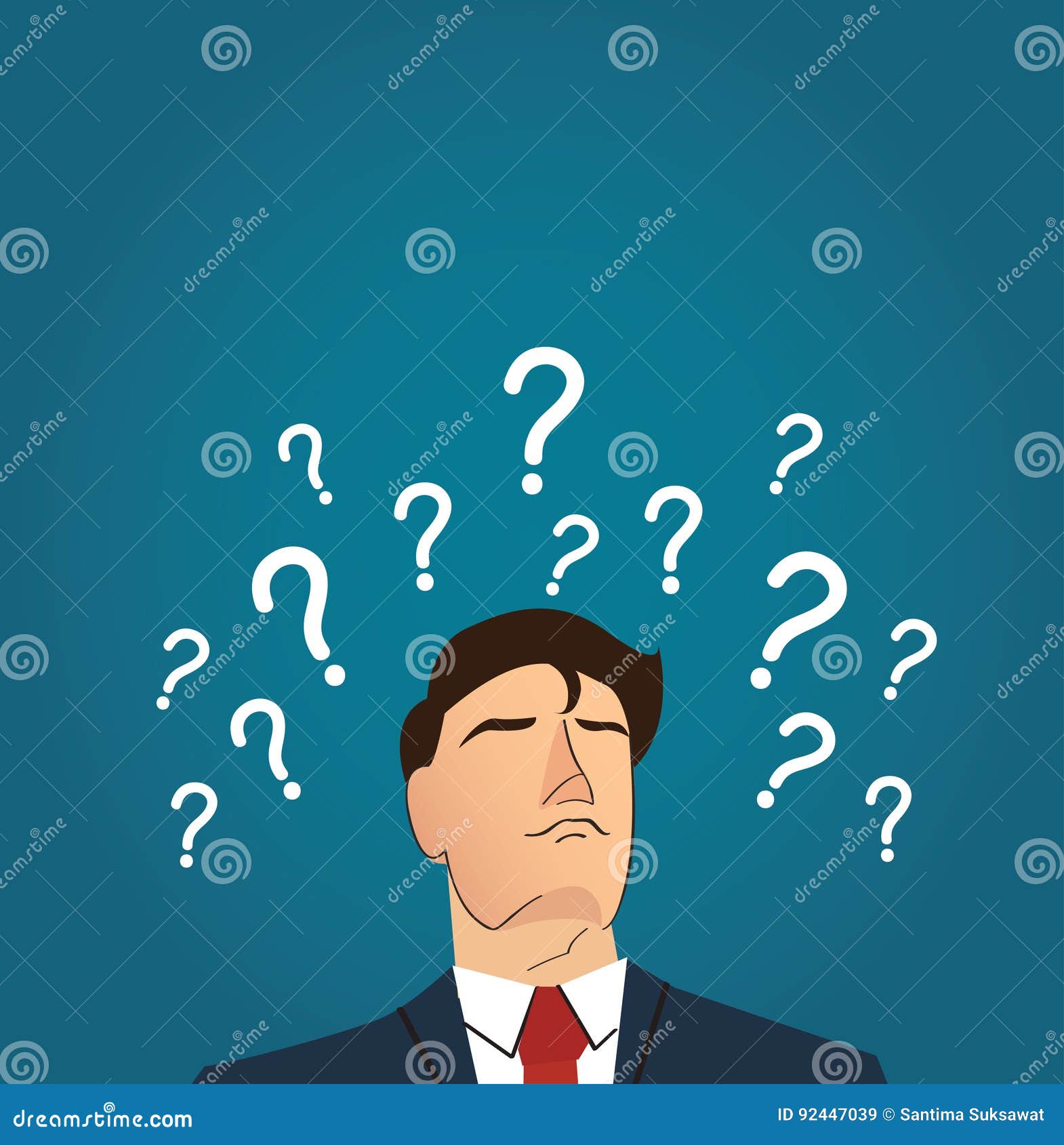 Businessman with the Question Mark. Make Decision Concept Stock Vector ...