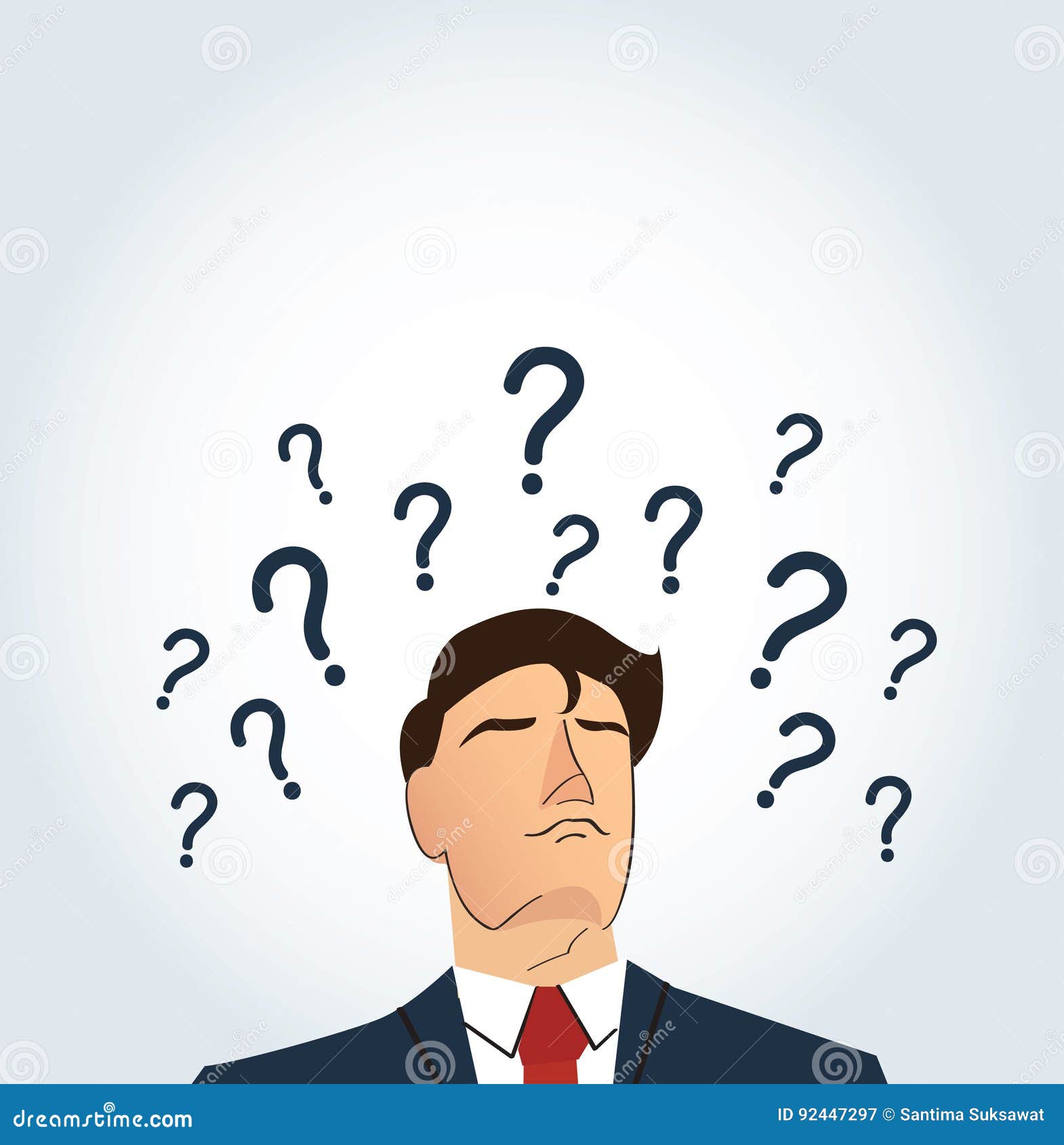 Businessman with the Question Mark. Make Decision Concept Stock Vector ...