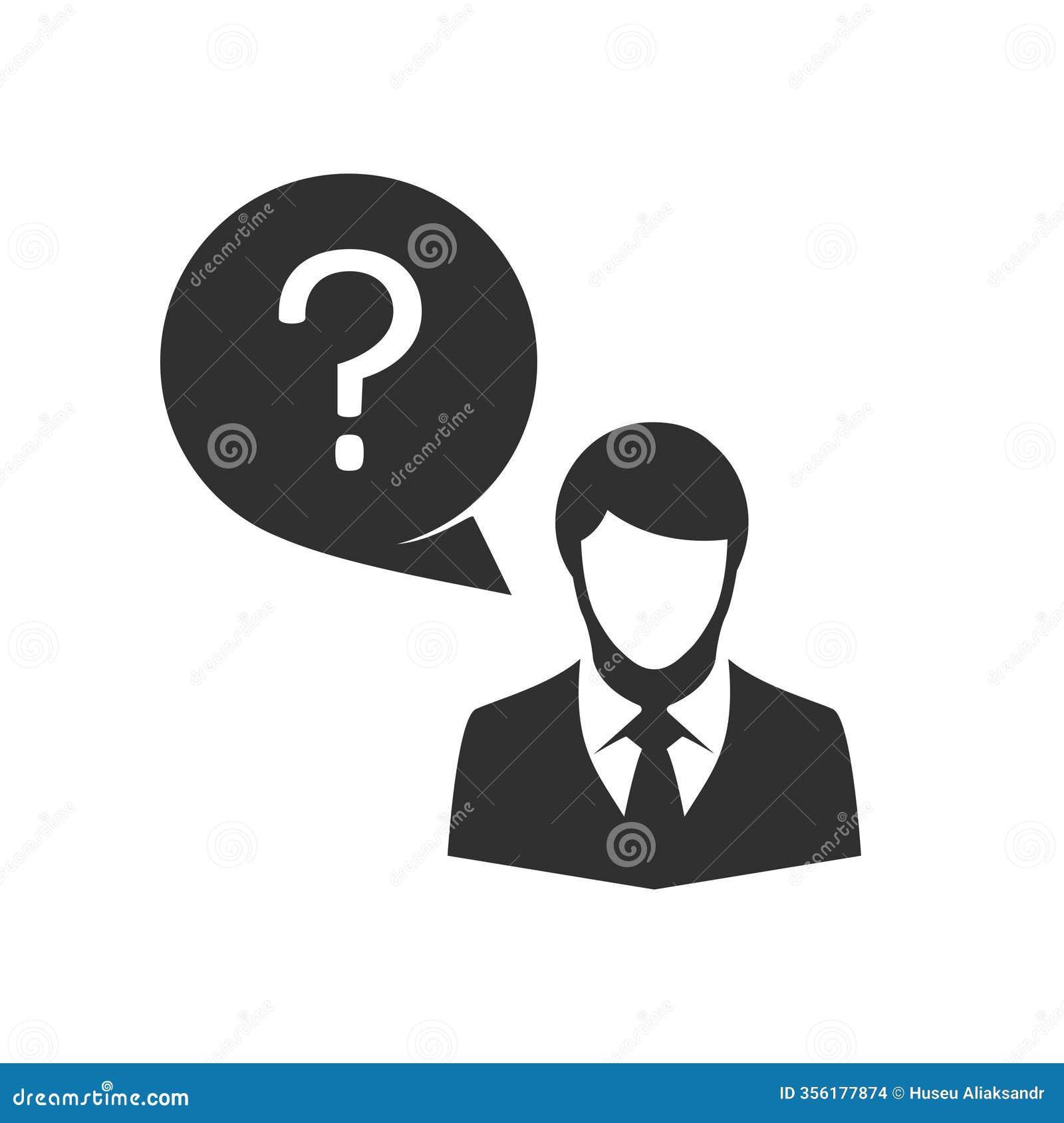 Businessman with Question Mark Thinking Bubble Stock Vector ...