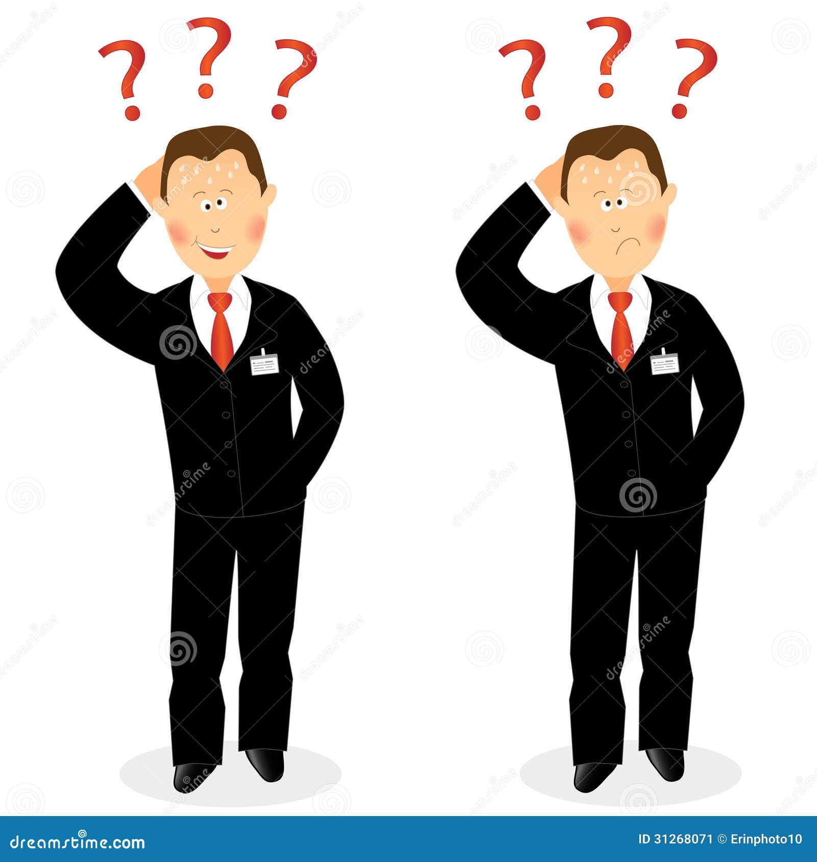 Businessman with Question Marks Stock Illustration - Illustration of ...