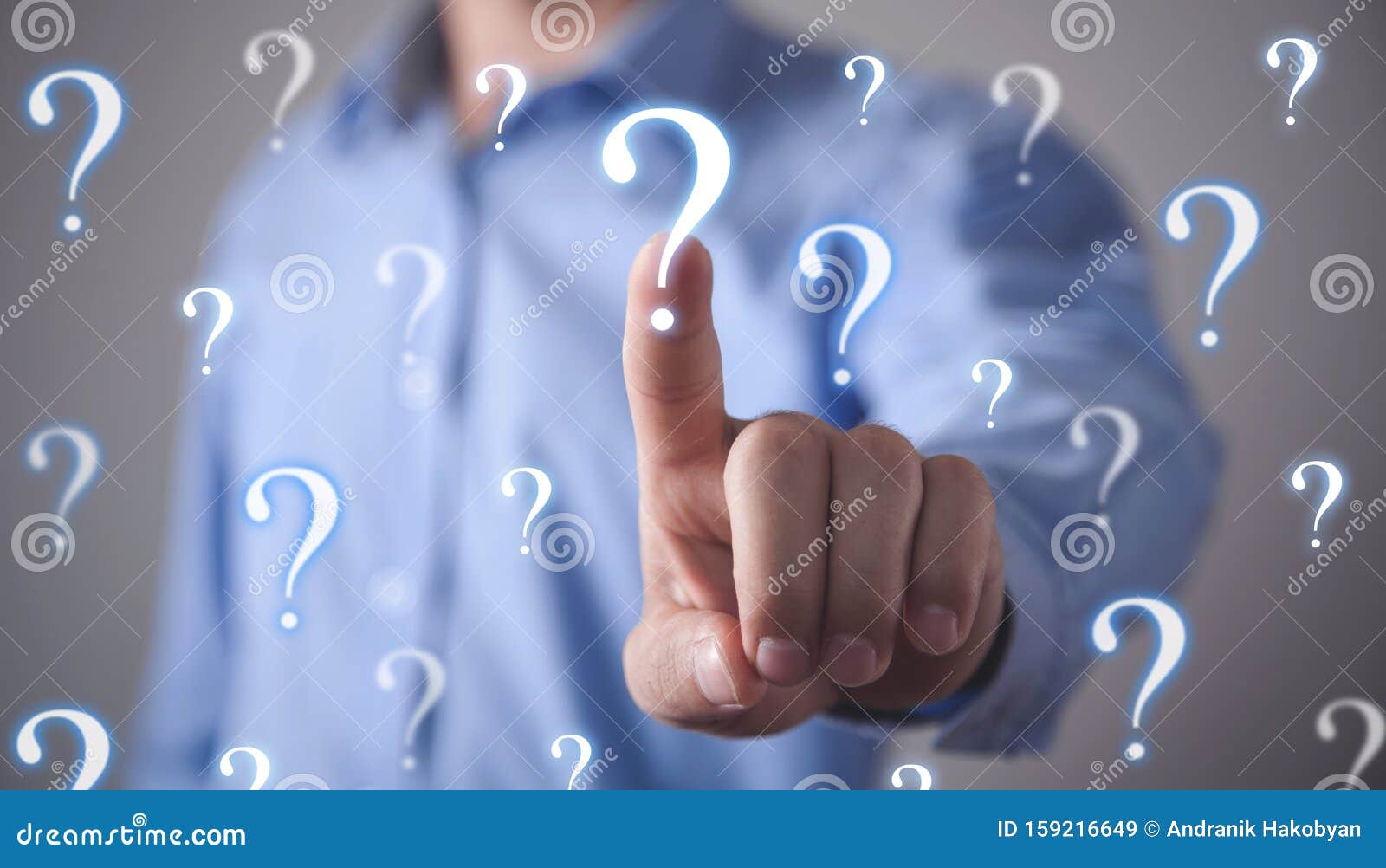 Businessman with Question Marks. Problem, Solution Stock Image - Image ...
