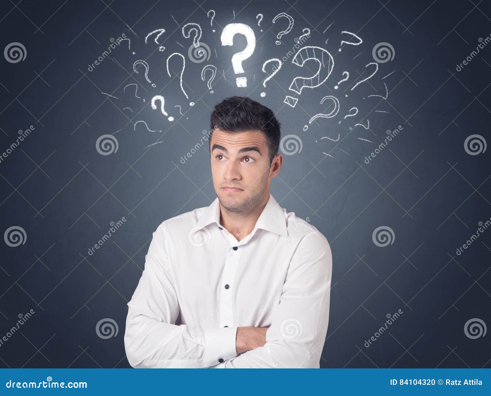 Businessman with Question Marks Stock Photo - Image of business ...