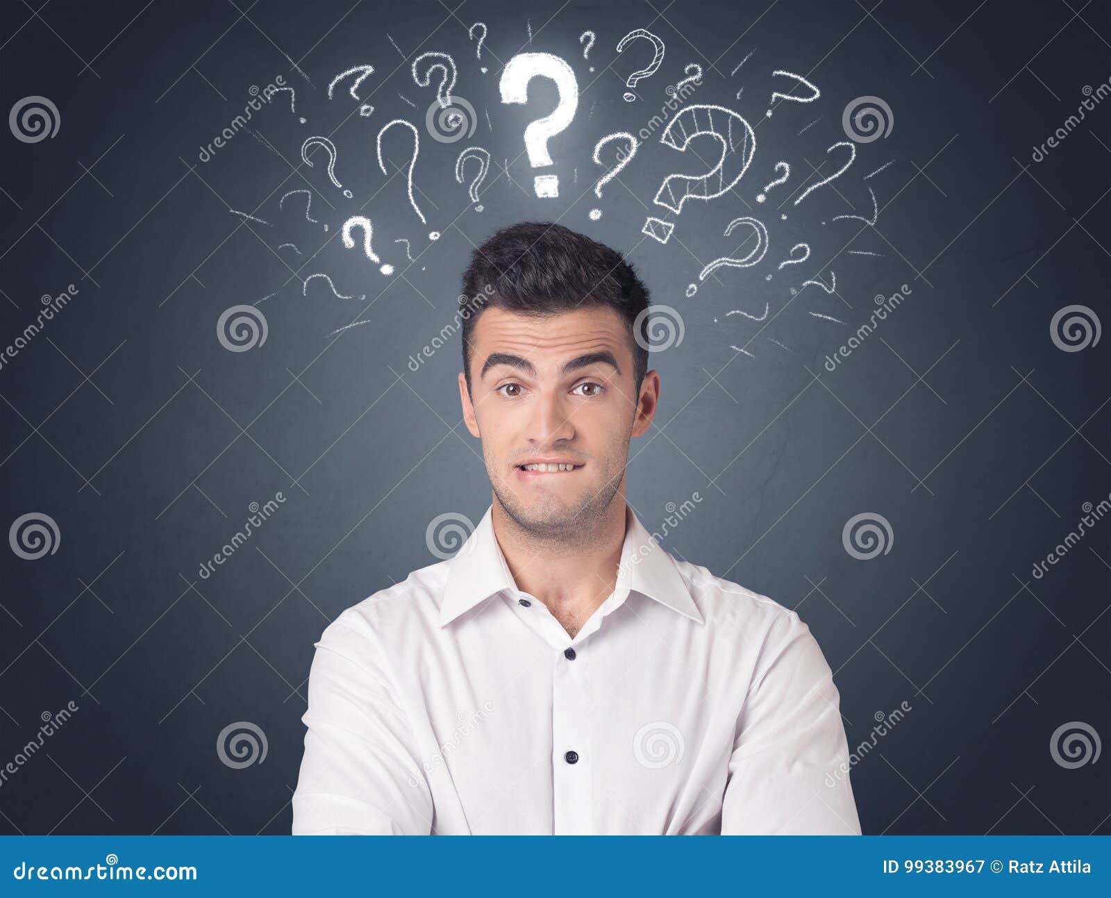 Businessman with Question Marks Stock Image - Image of aspirations ...