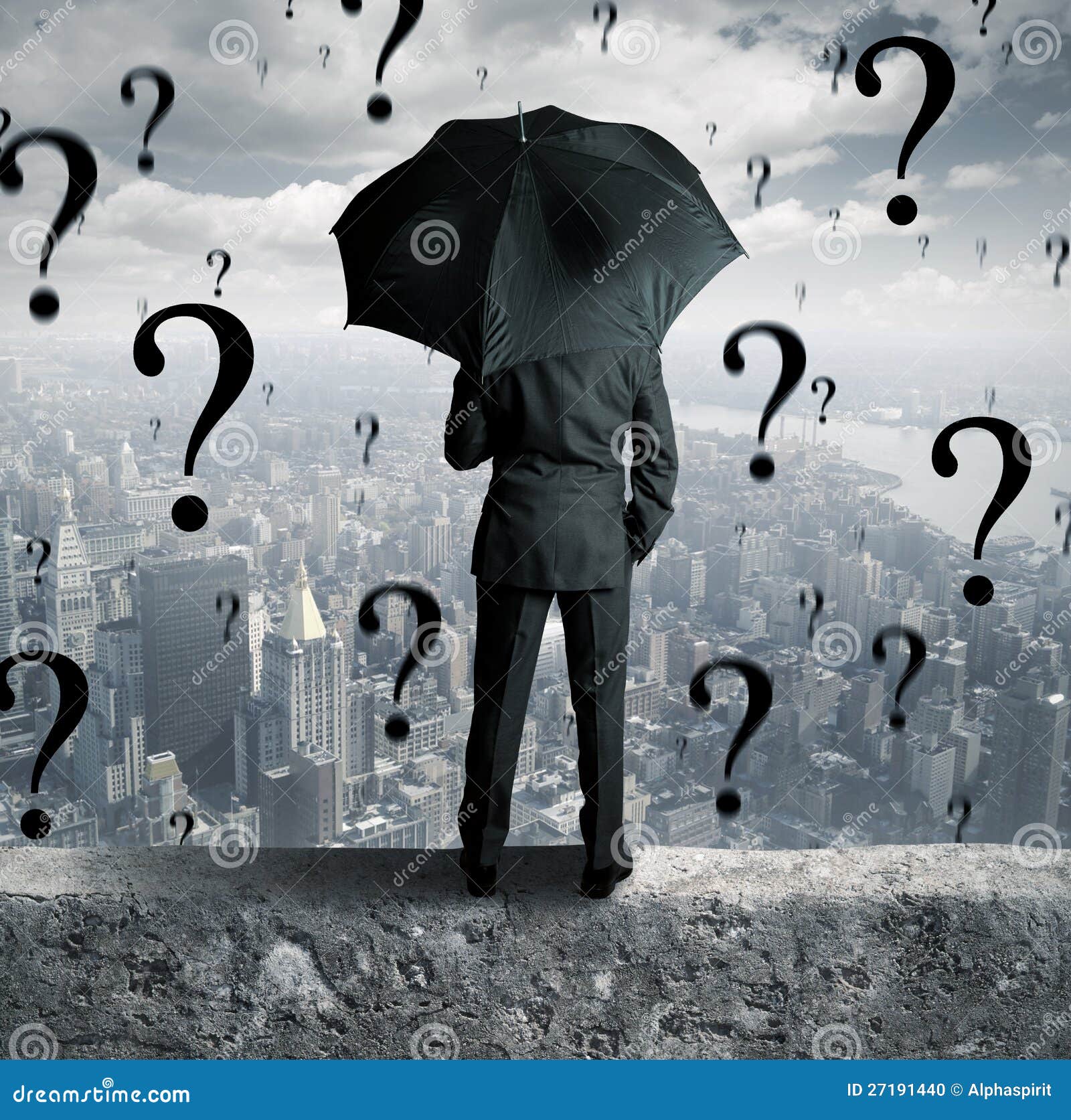 Businessman and questions stock photo. Image of decision - 27191440