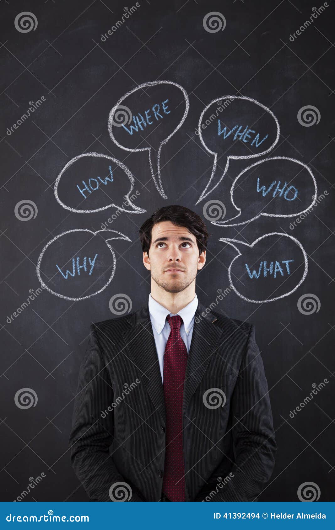 Businessman questions stock photo. Image of business - 41392494