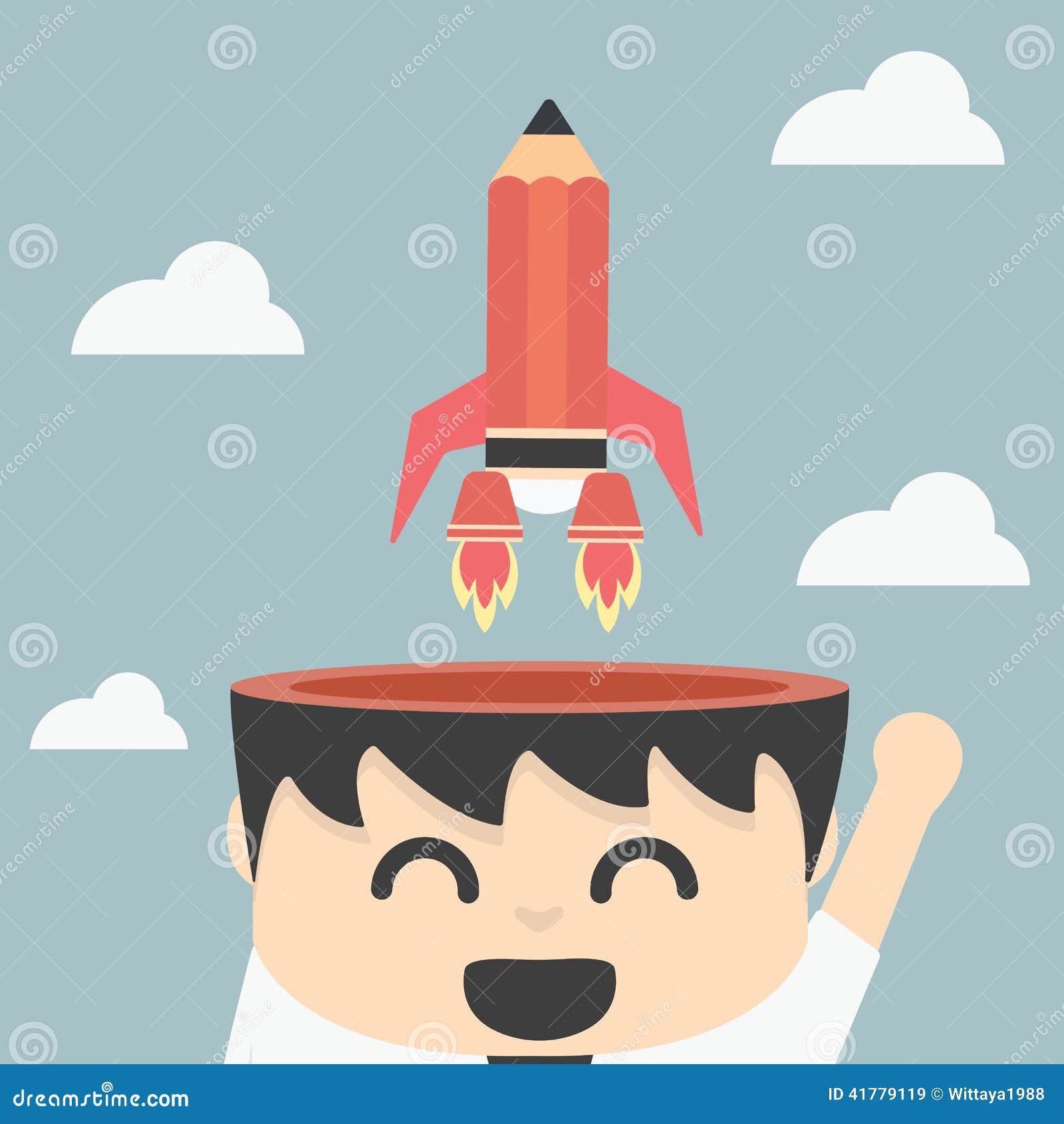 Businessman quick thinking stock vector. Illustration of astonished ...