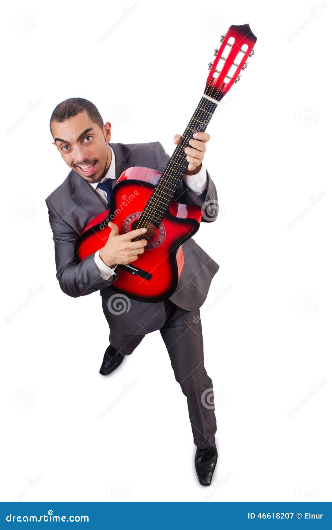 Businessman Quitar Player Isolated Stock Image - Image of adult ...