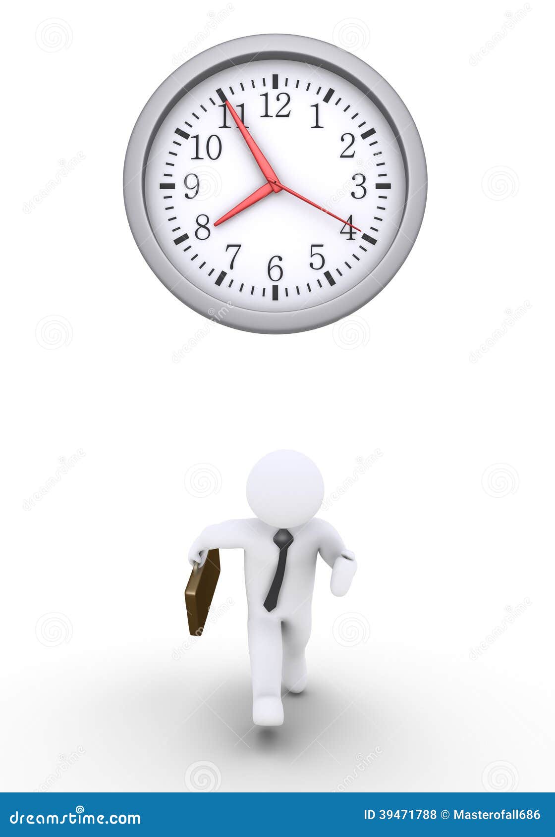 Businessman Racing Against Time Stock Illustration - Illustration of ...