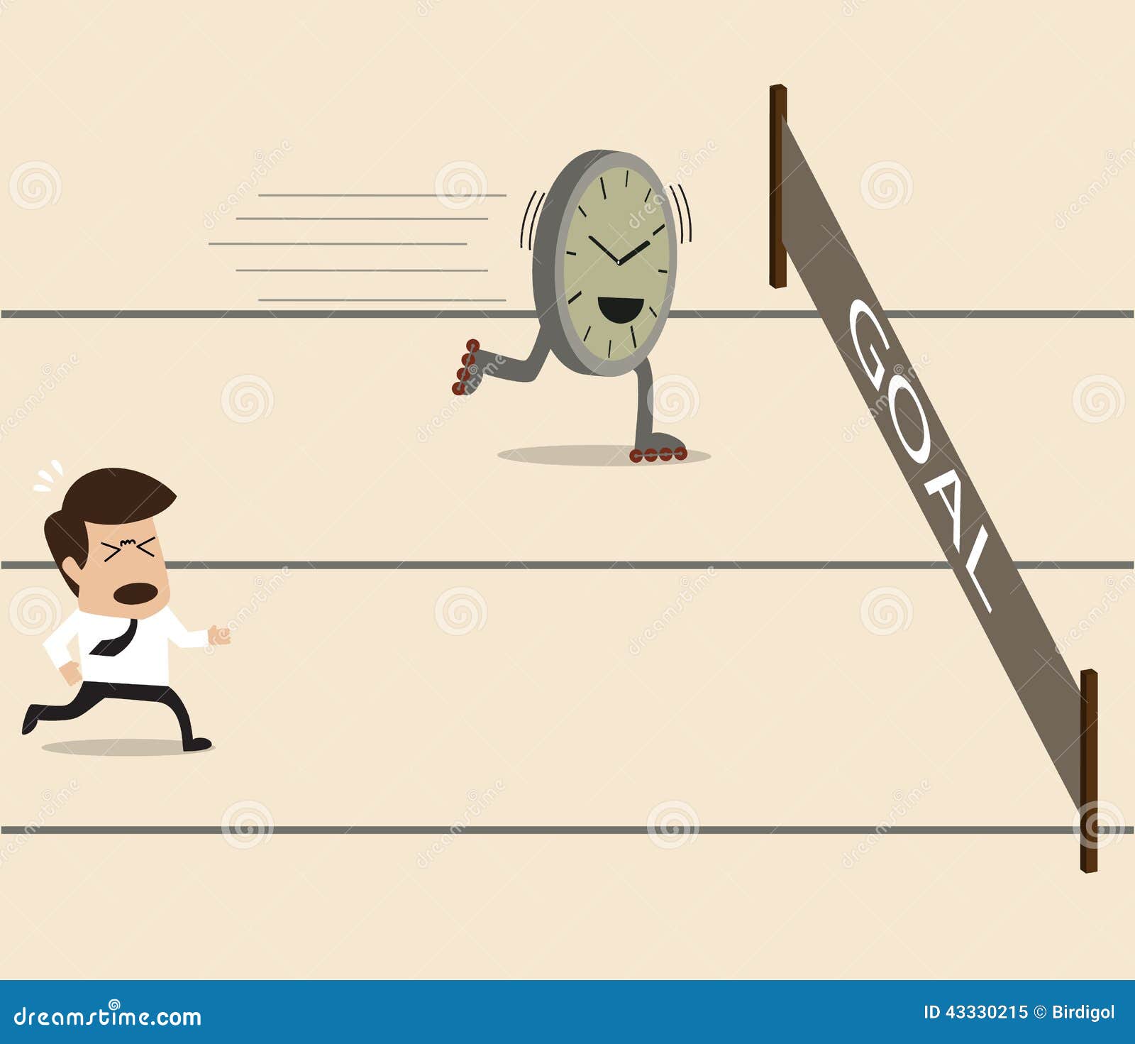 Businessman Racing on the Running Track with Time Stock Vector ...