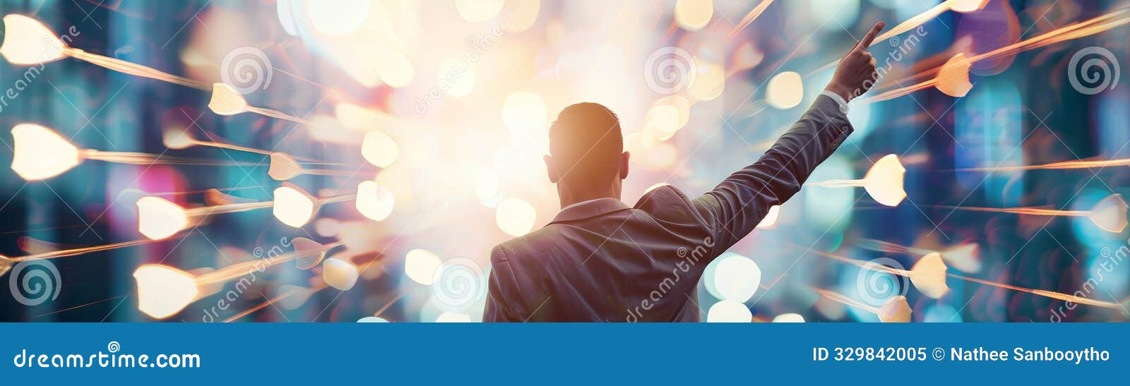 Businessman Reaching 2025 Goals Future Success Financial Growth AI ...