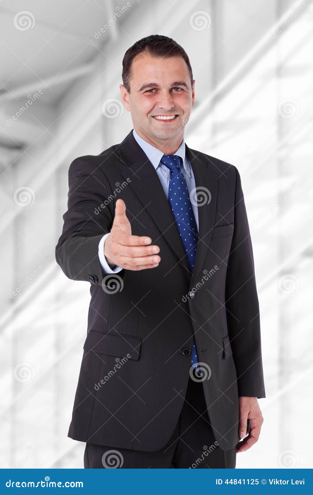 Businessman Reaching for Handshake Stock Image - Image of work, white ...
