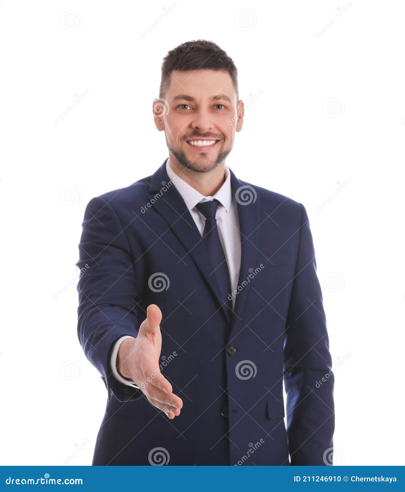 Businessman Reaching Out for Handshake on White Background Stock Photo ... Businessman Reaching Out for Handshake on White Background Stock Photo ...