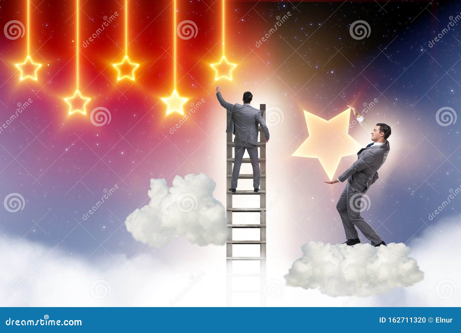 Businessman Reaching Out for Stars Stock Photo - Image of dream, career ...