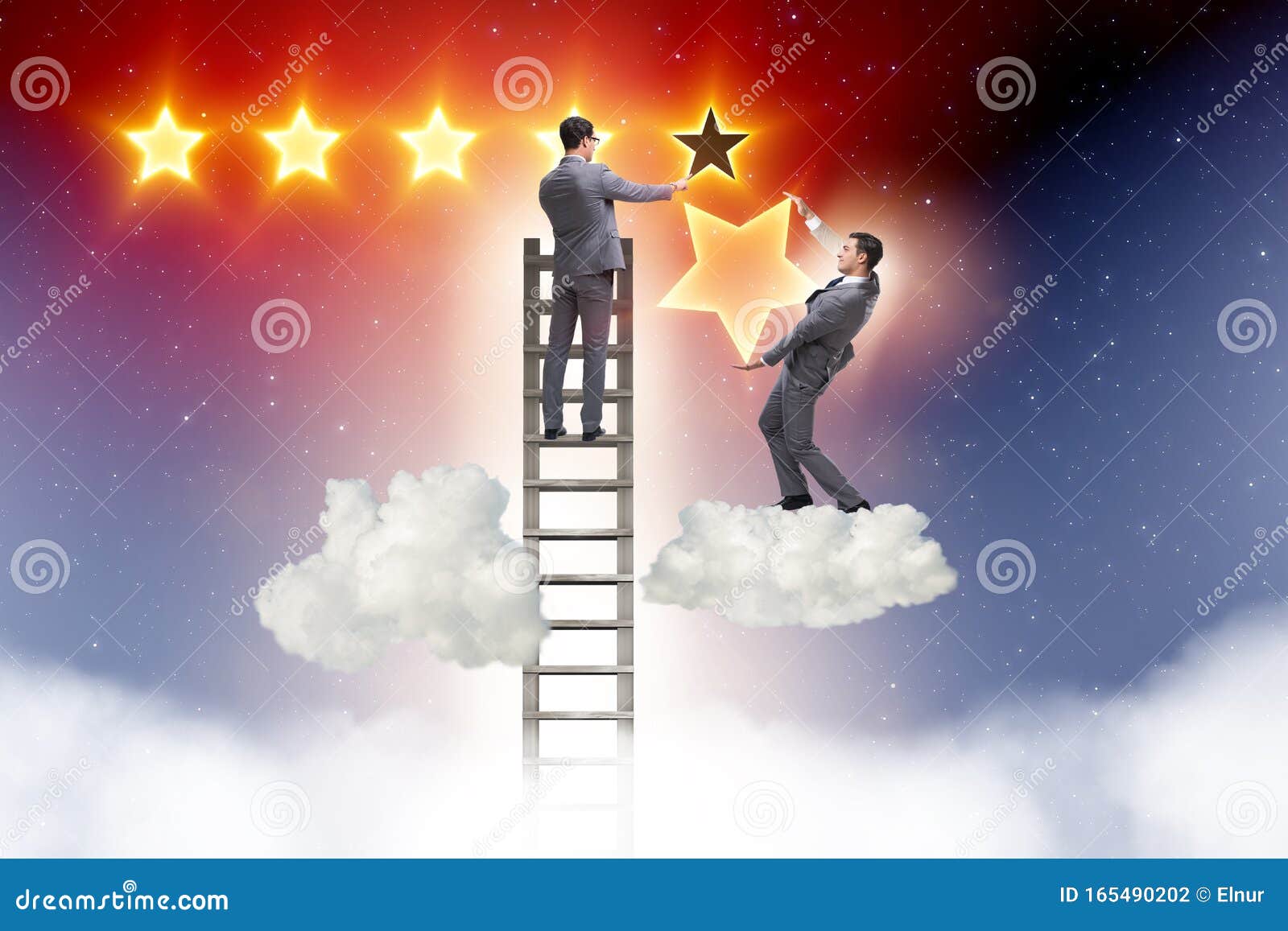 Businessman Reaching Out for Stars Stock Photo - Image of ambition ...