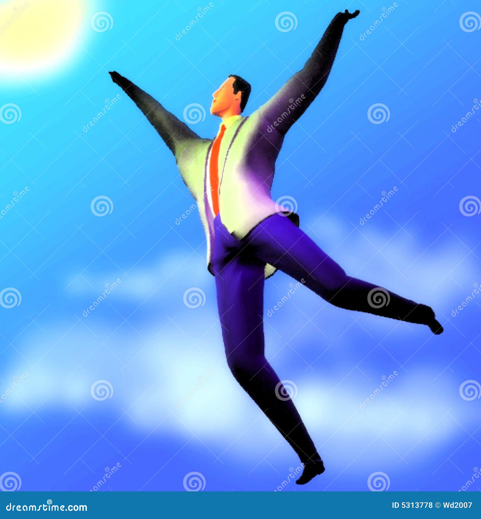 Businessman Reaching Success Stock Photo - Image of team, painting: 5313778