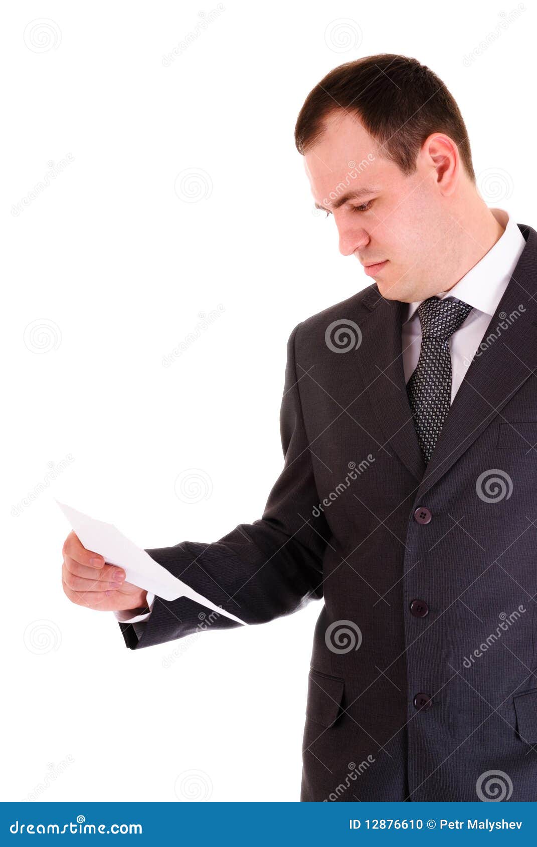 Businessman read paper stock photo. Image of innovation - 12876610