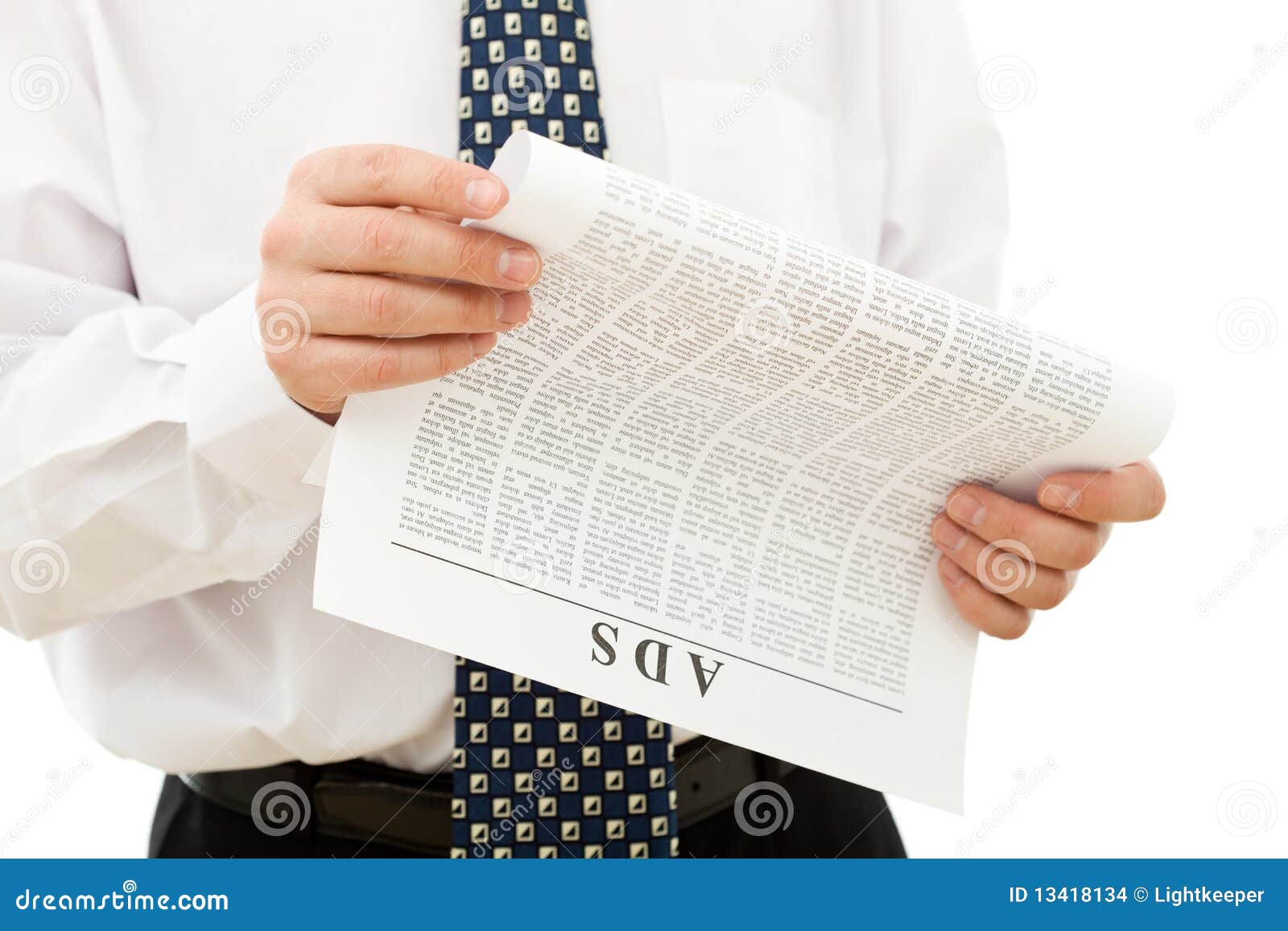 Businessman Reading Ads from Paper Stock Photo - Image of holding ...