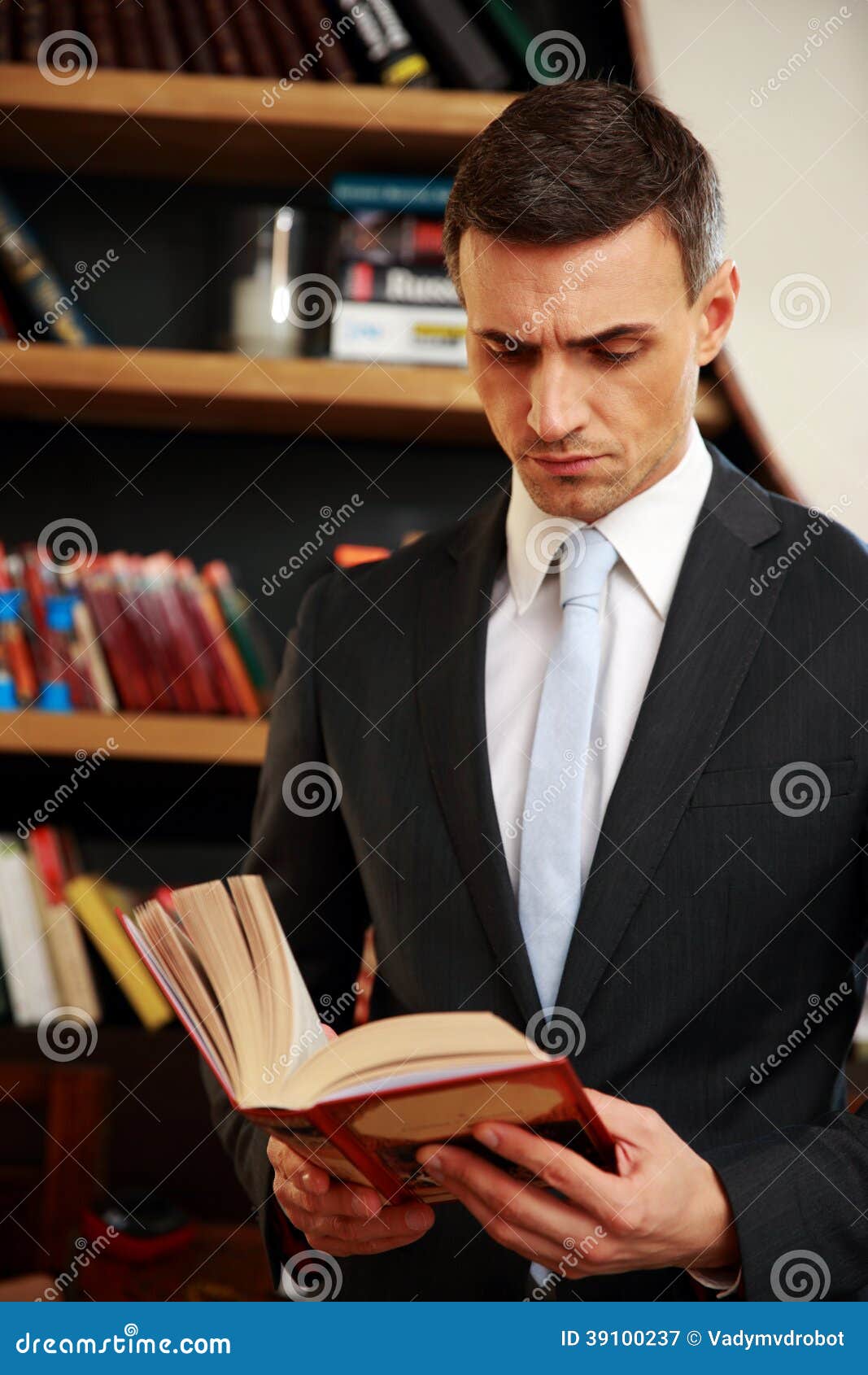 Businessman Reading the Book Stock Image - Image of boss, businessman ...
