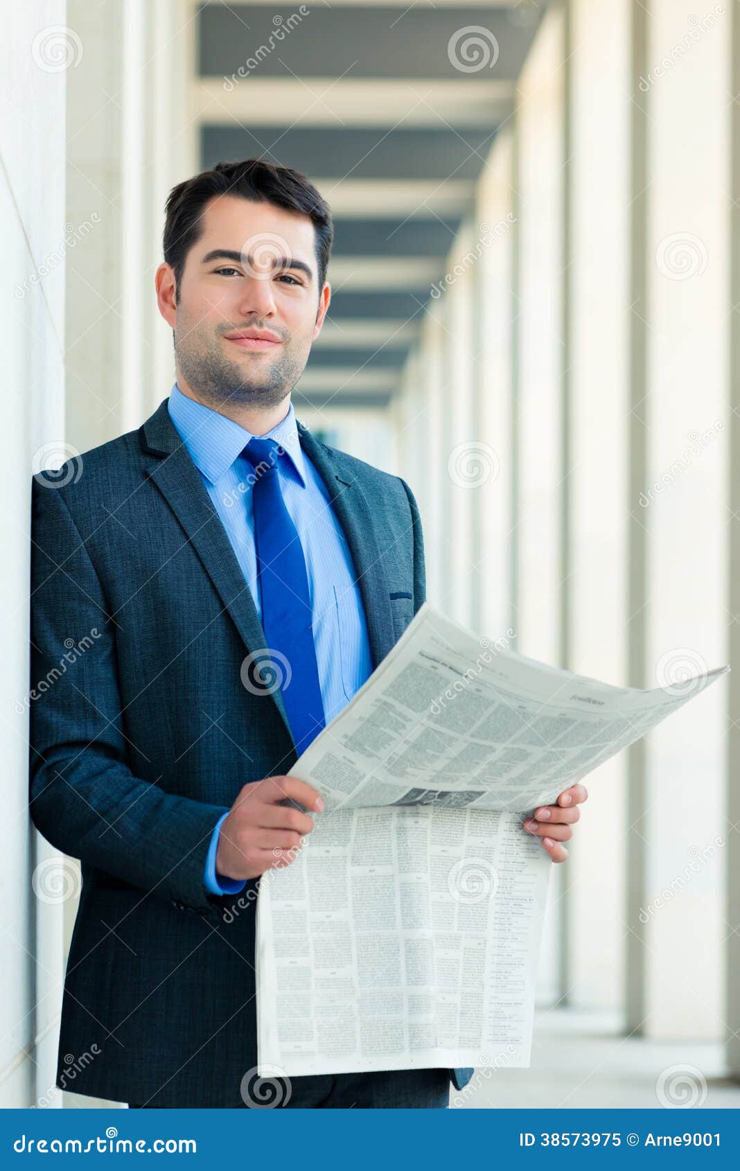 Businessman Reading Business Newspaper Stock Image - Image of reading ...
