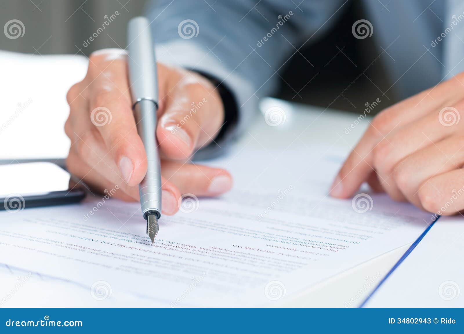 Businessman Reading Contract Stock Image - Image of occupation ...