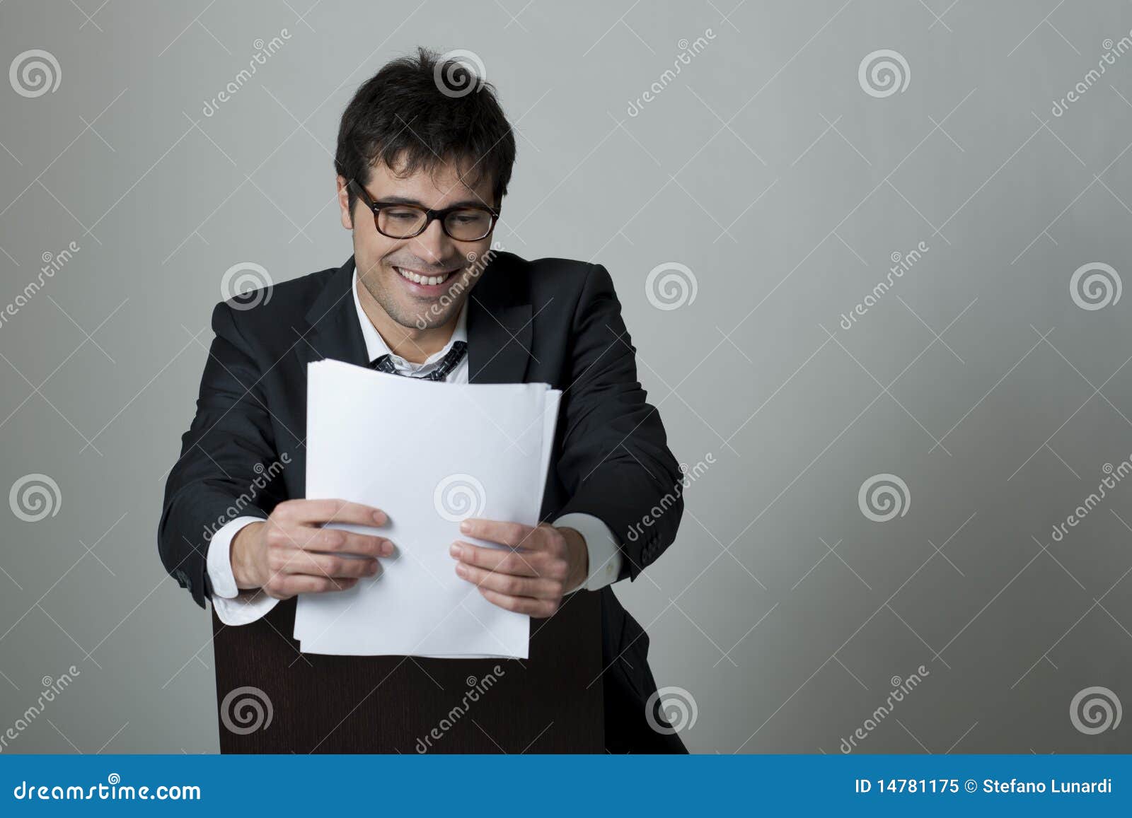 Businessman Reading Document Stock Image - Image of examining, analyst ...