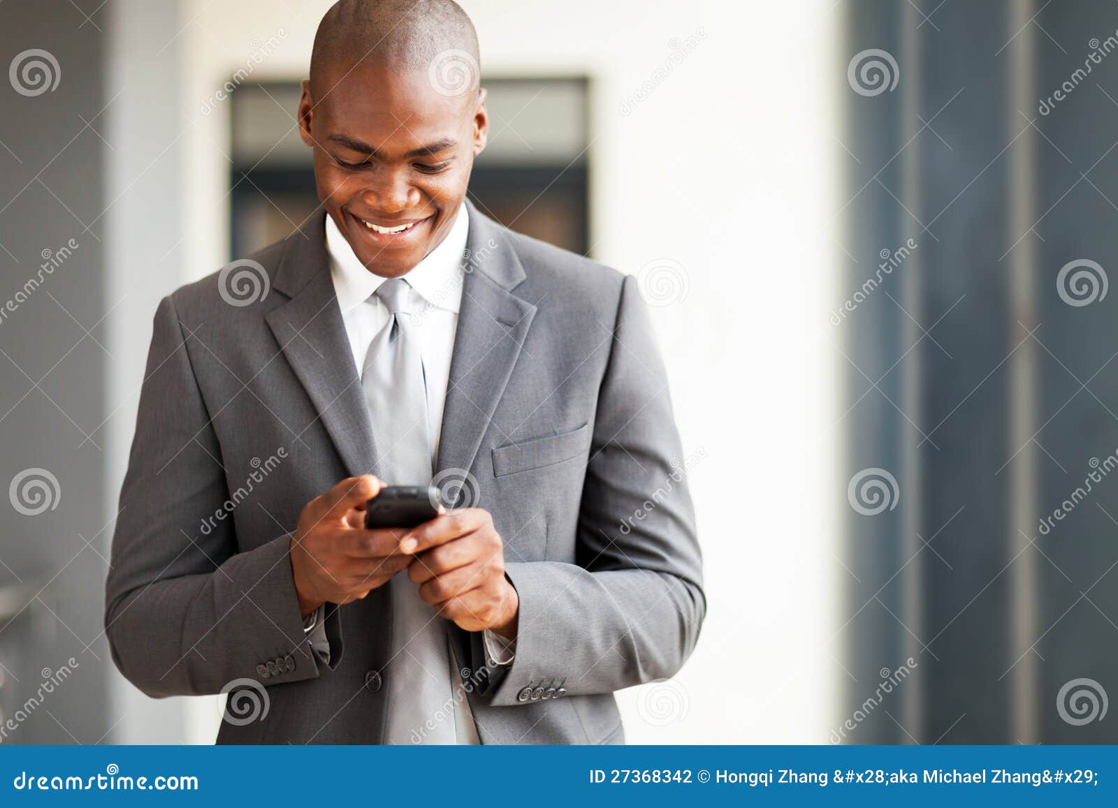 Businessman reading email stock photo. Image of contemporary - 27368342