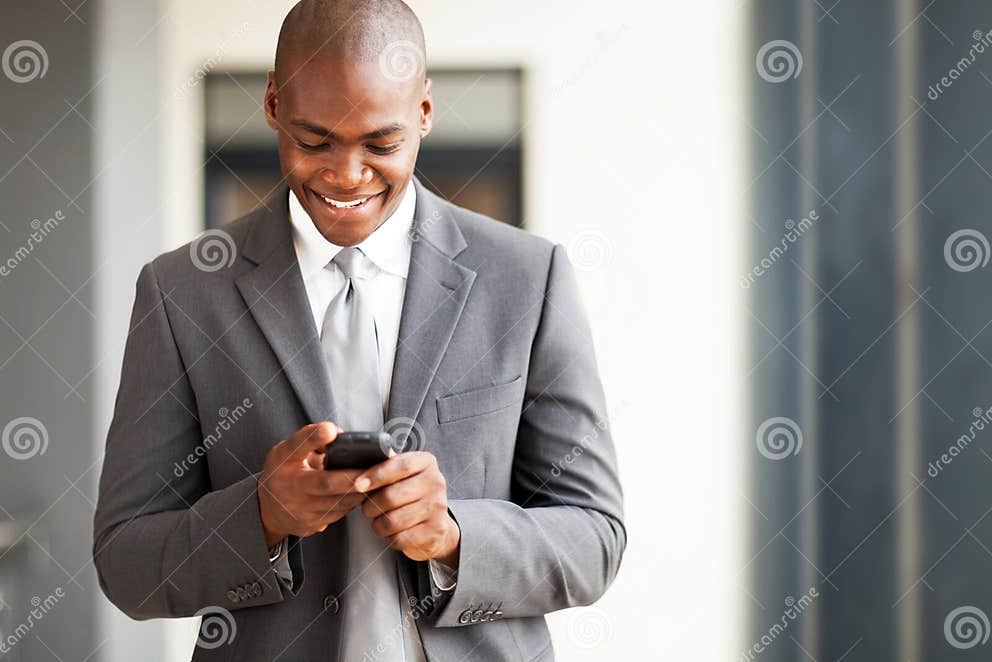 Businessman reading email stock photo. Image of contemporary - 27368342