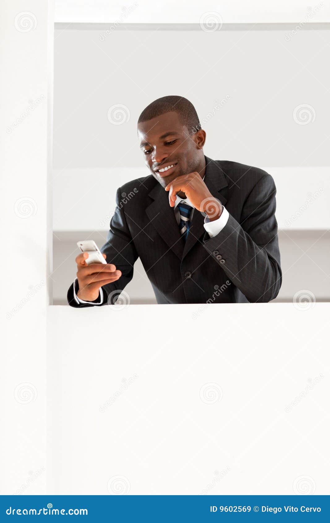 Businessman reading emails stock image. Image of indoors - 9602569